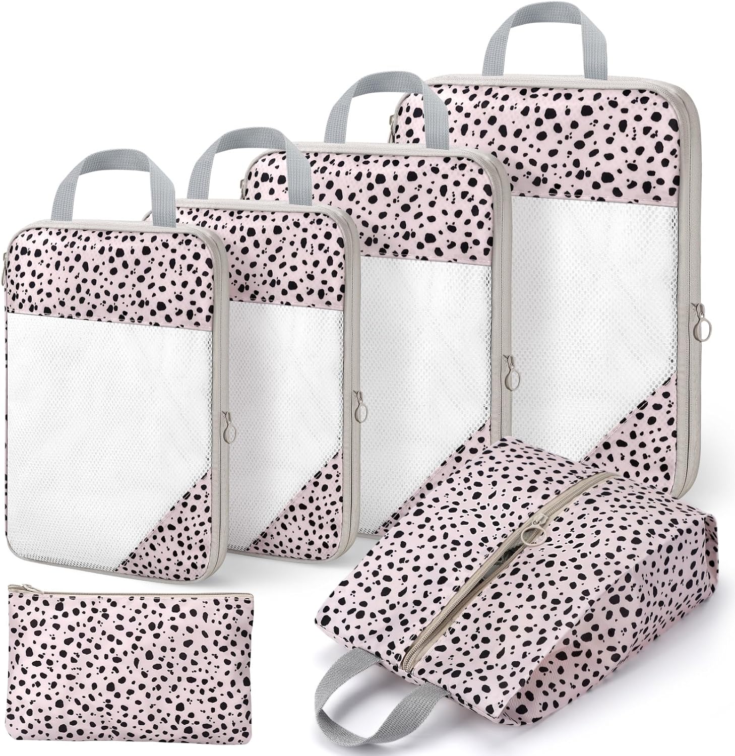 Set of 6 Packing Cubes, Travel Luggage Organizer - 3 Travel Cubes + 3 ...