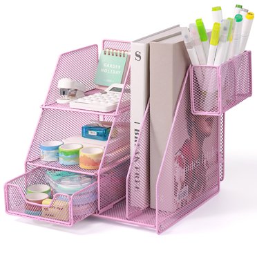 Livhil Desktop Organizer 4-Tier Desk Organizers Sets and Storage, File ...