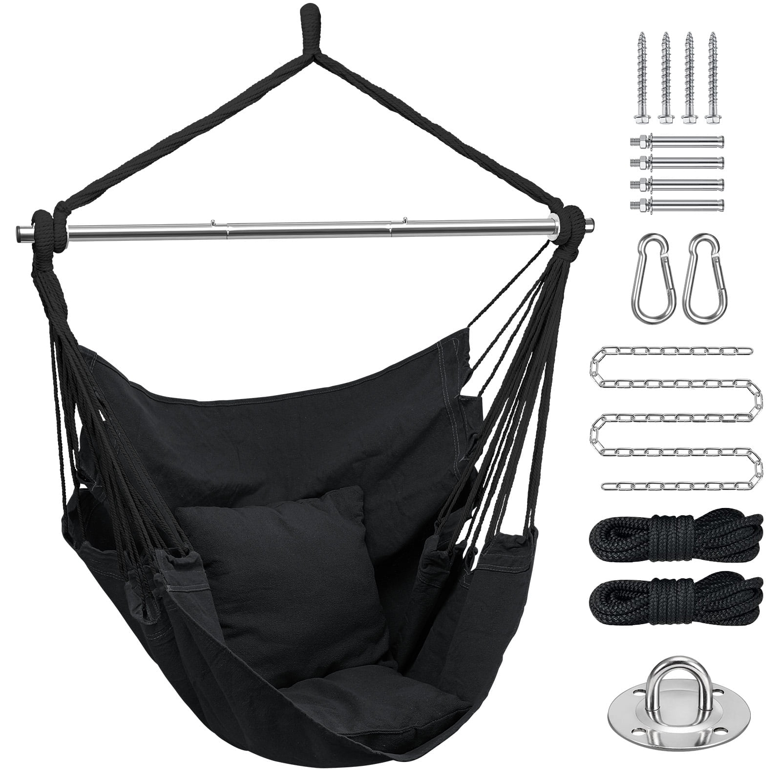 Livhil Indoor/Outdoor Hammock Swing Chair - Detachable Metal Bar, Max ...