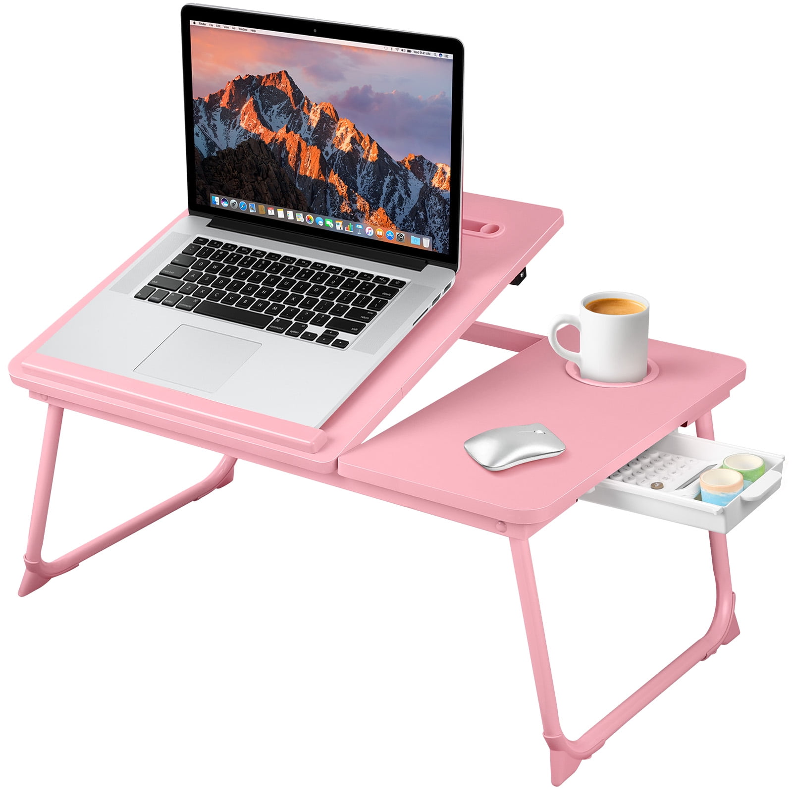 Livhil Foldable Lap Desk for Bed with Adjustable Legs, Large 23Inch ...