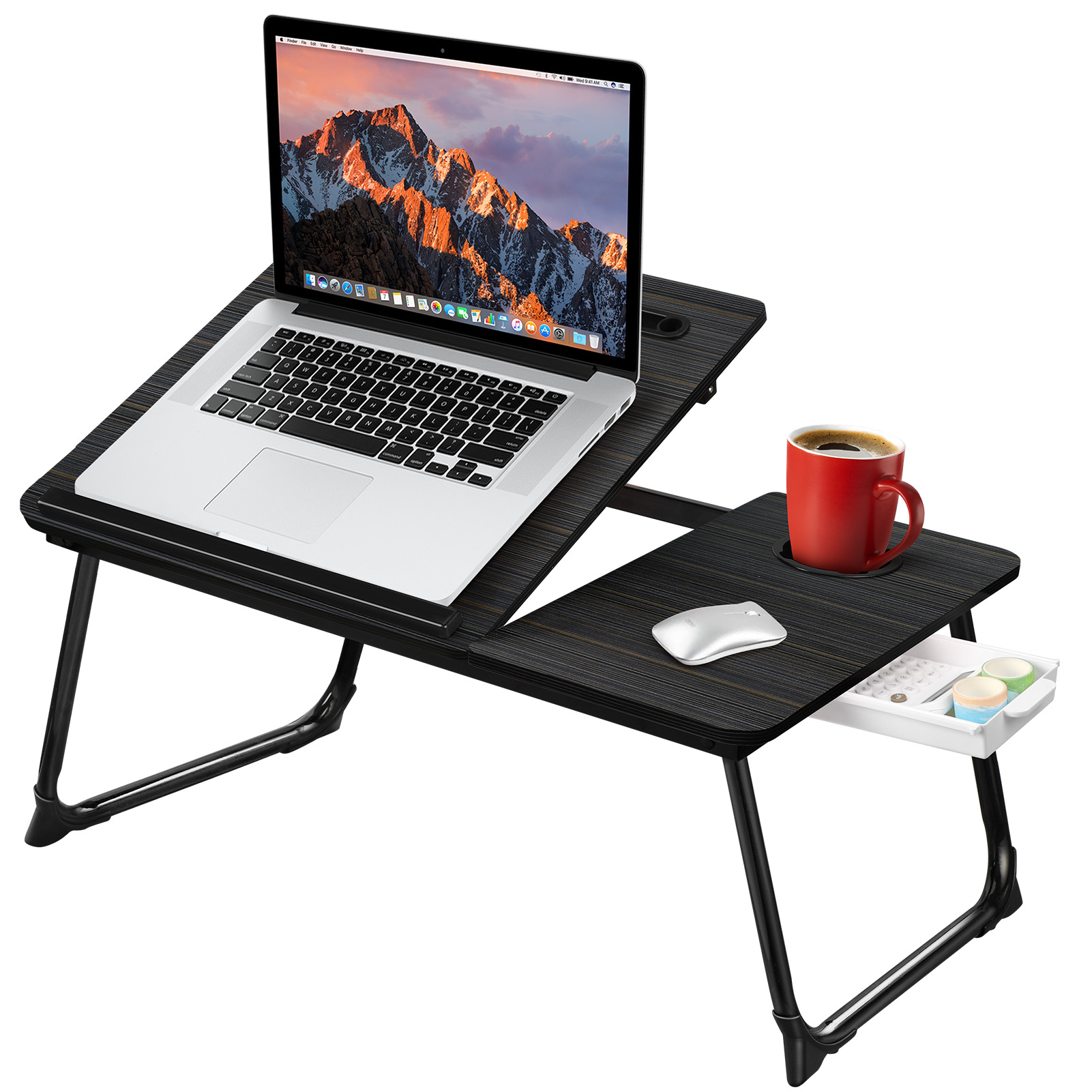 SEI Furniture Wooden Wall Mounted Laptop Desk in Black - Walmart.com