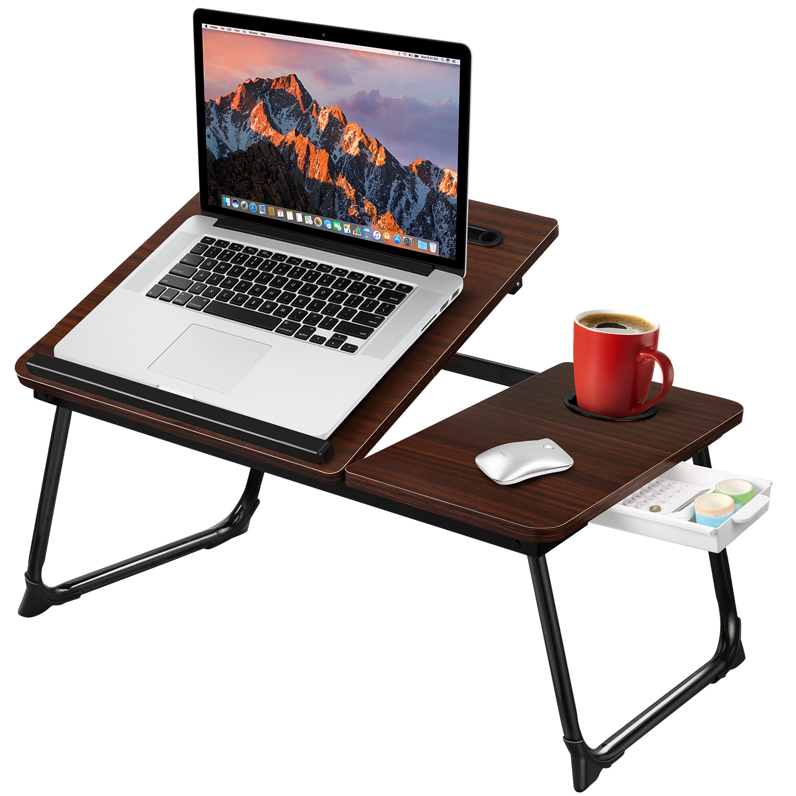 Soontrans Folding Laptop Desks Stand for Bed, Portable Bed Tray Table ...
