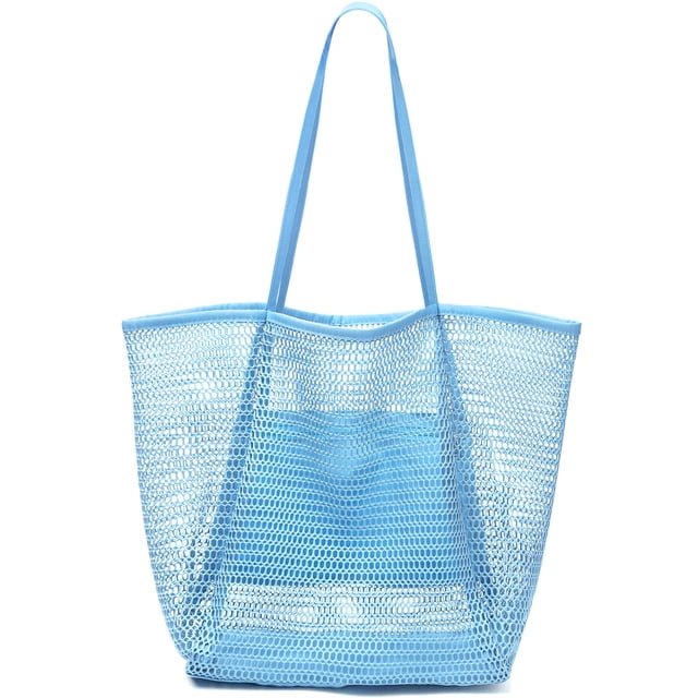 Livhil Large Summer Mesh Tote Bag, Foldable, Waterproof, Sandproof for ...