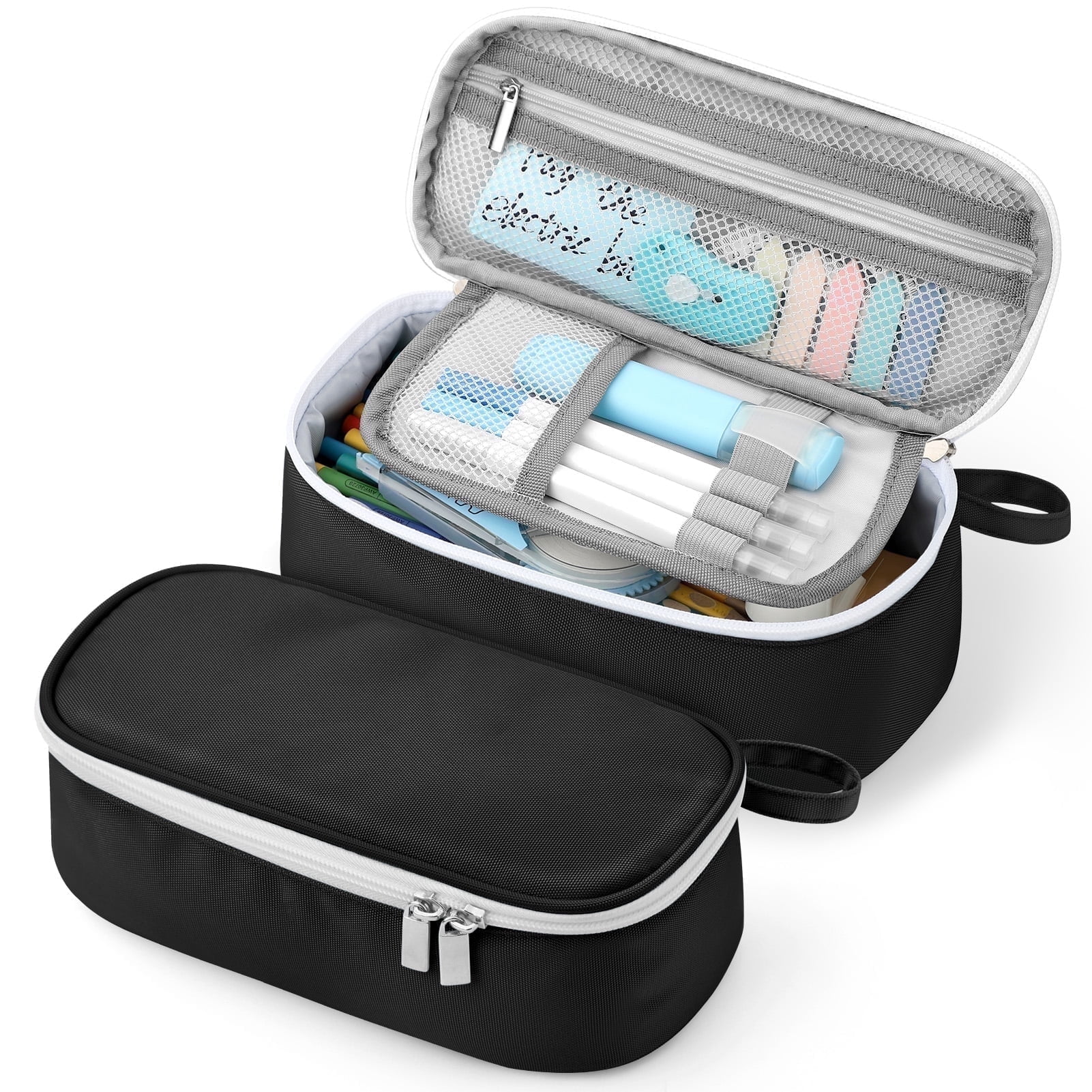 livhil Large Pencil Case, Black Pencil Pouch with Zipper, 60 Pen ...