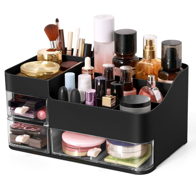 Livhil Makeup Organizer And Storage, Makeup Organizer Countertop, Black ...