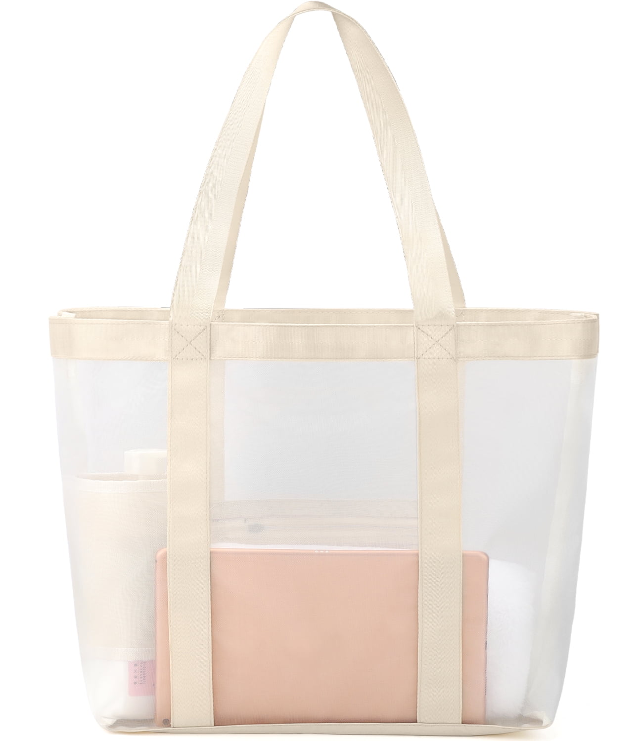 Livhil Large Summer Beach Bag, Lightweight Foldable Mesh Tote with ...