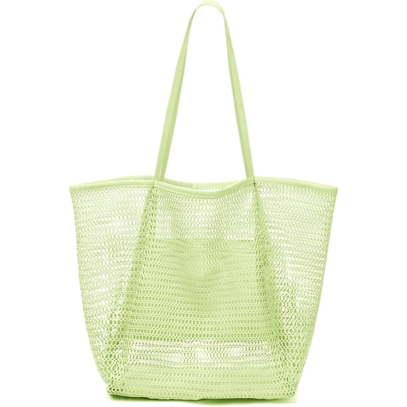 Livhil Large Nylon Mesh Beach Tote for Vacation, Waterproof Bag with ...