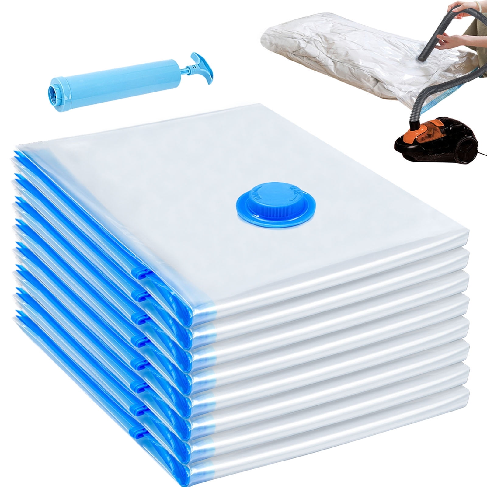 Livhil 8 Pack Large Vacuum Storage Bags with Pump, Space Saver Vacuum ...