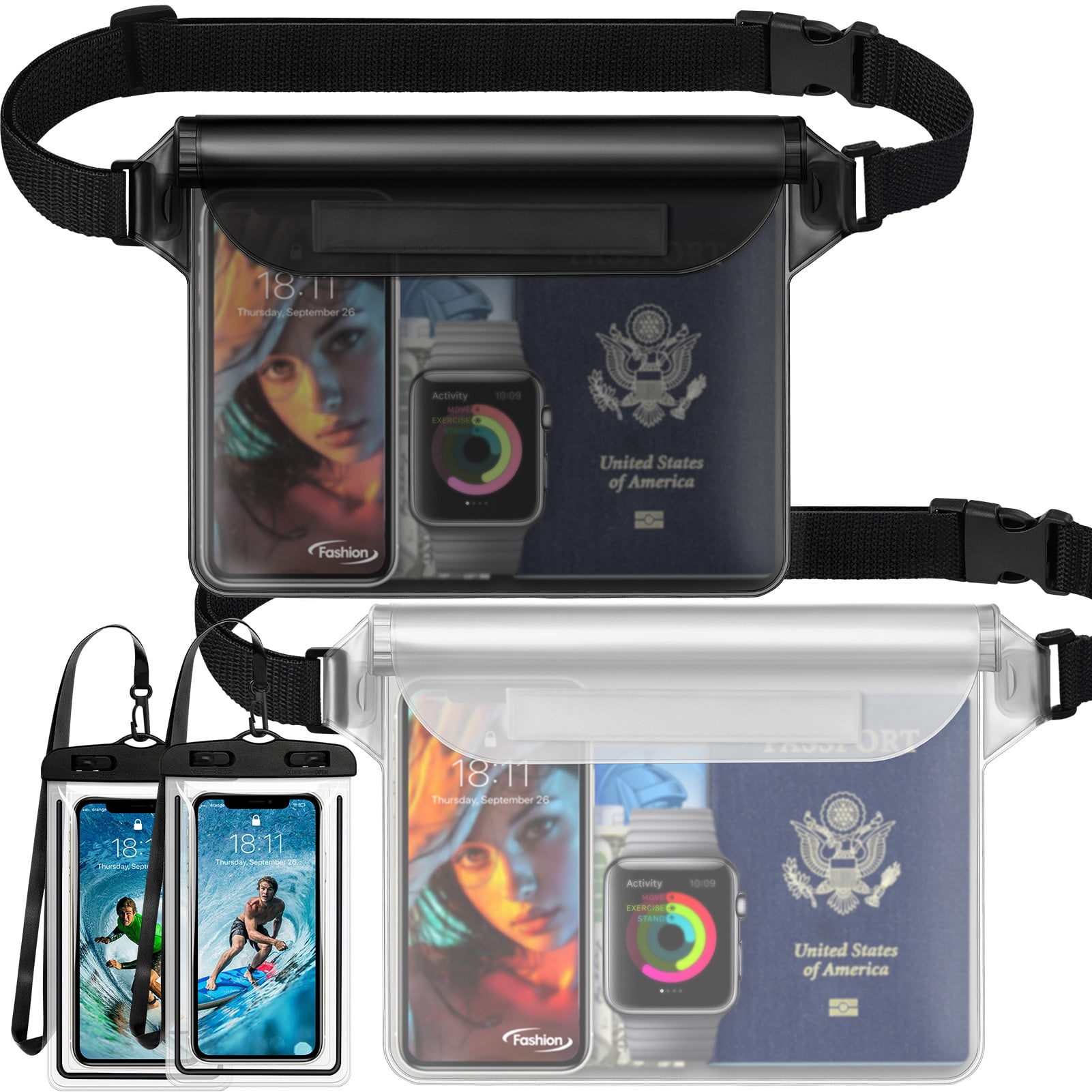 Livhil Waterproof Dry Bag & Phone Case for Water Sports - 2 Phone Cases ...