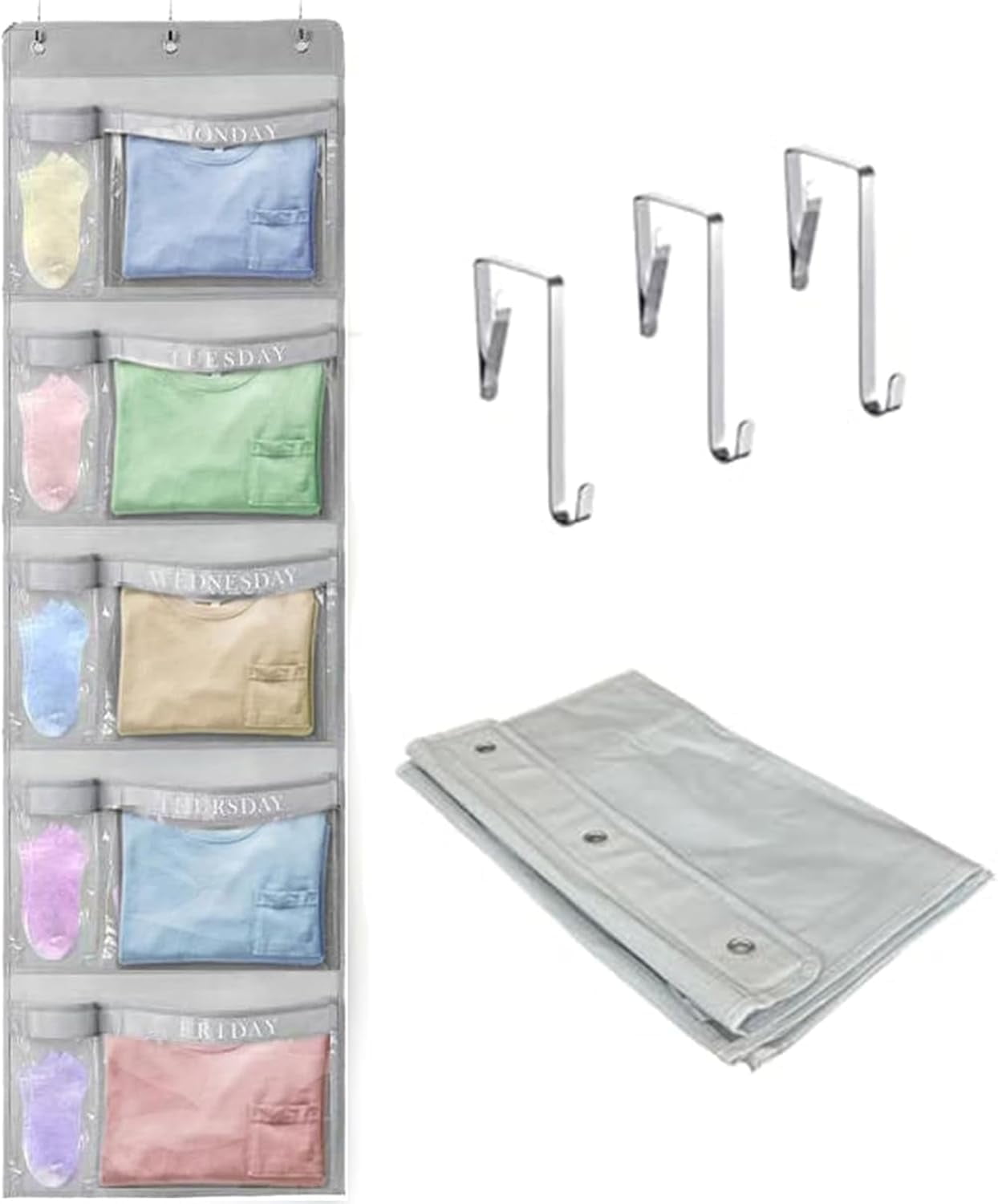 Livhil Hanging Closet Organizer, Weekly Clothes Organizer with Days of ...