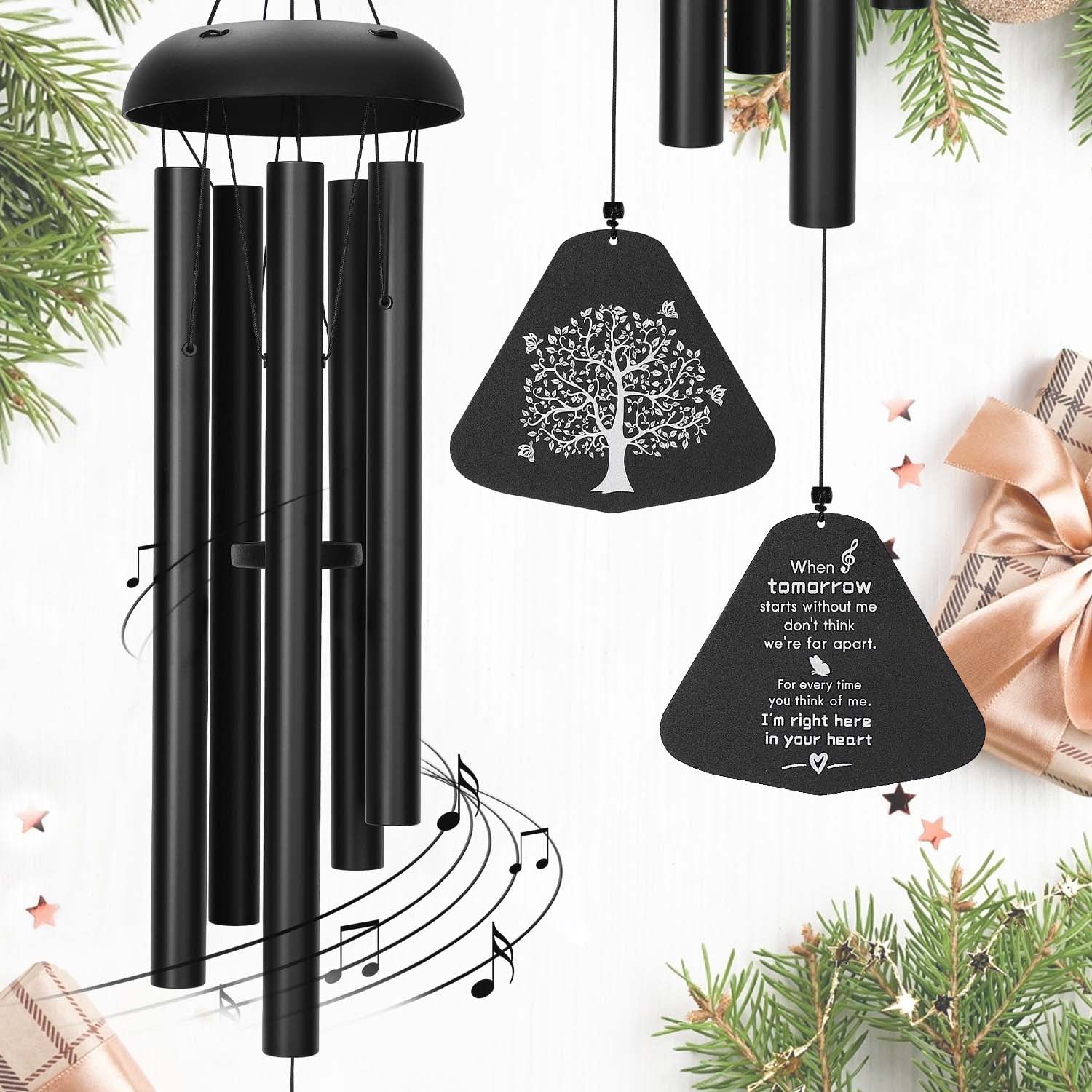 "livhil Wind Chimes Outdoor Memorial Wind Chimes Deep Tone Aluminium 33 ...