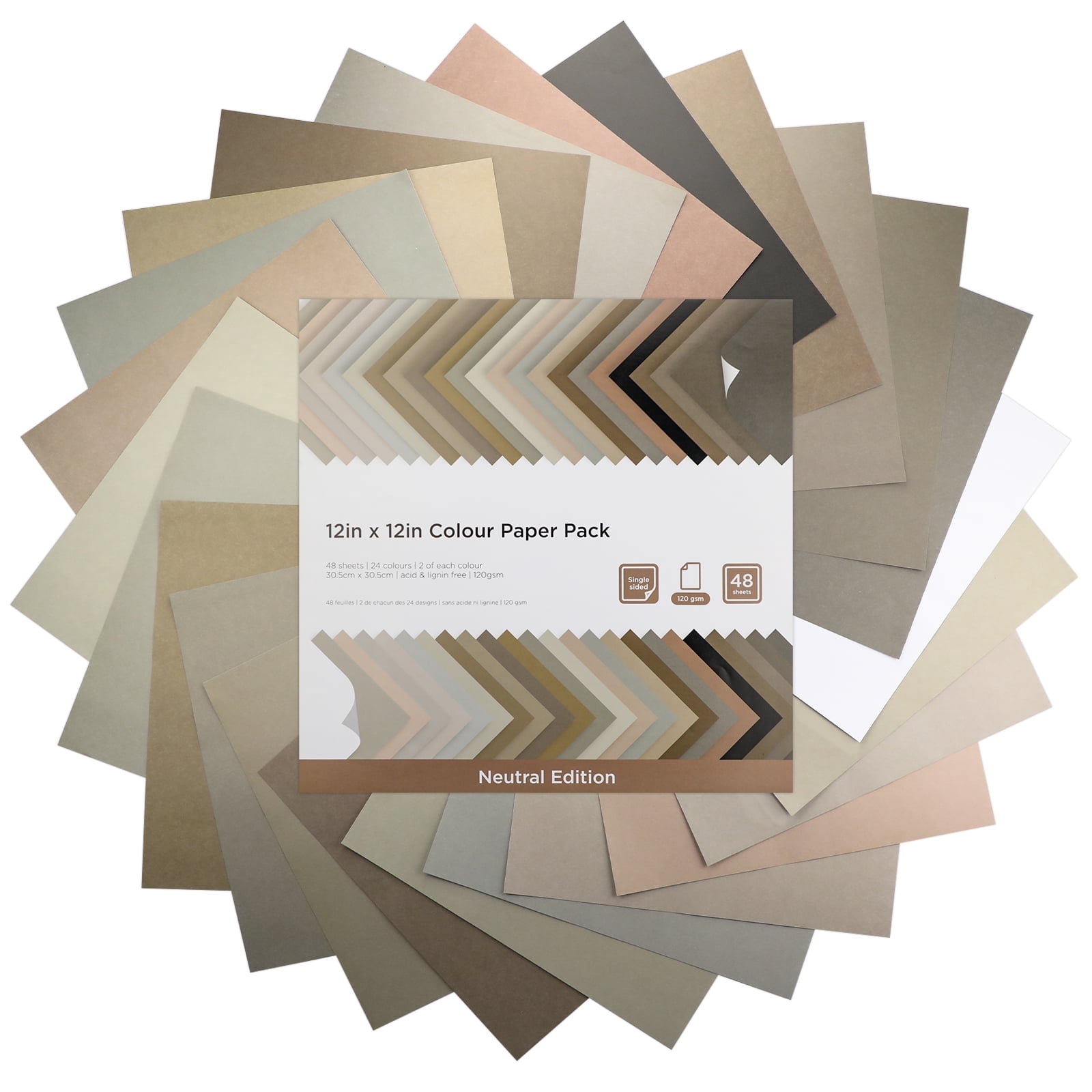 Livholic 48 Sheets Earth Tones Color Paper 120 gsm 32 lb 12x12 inch ...