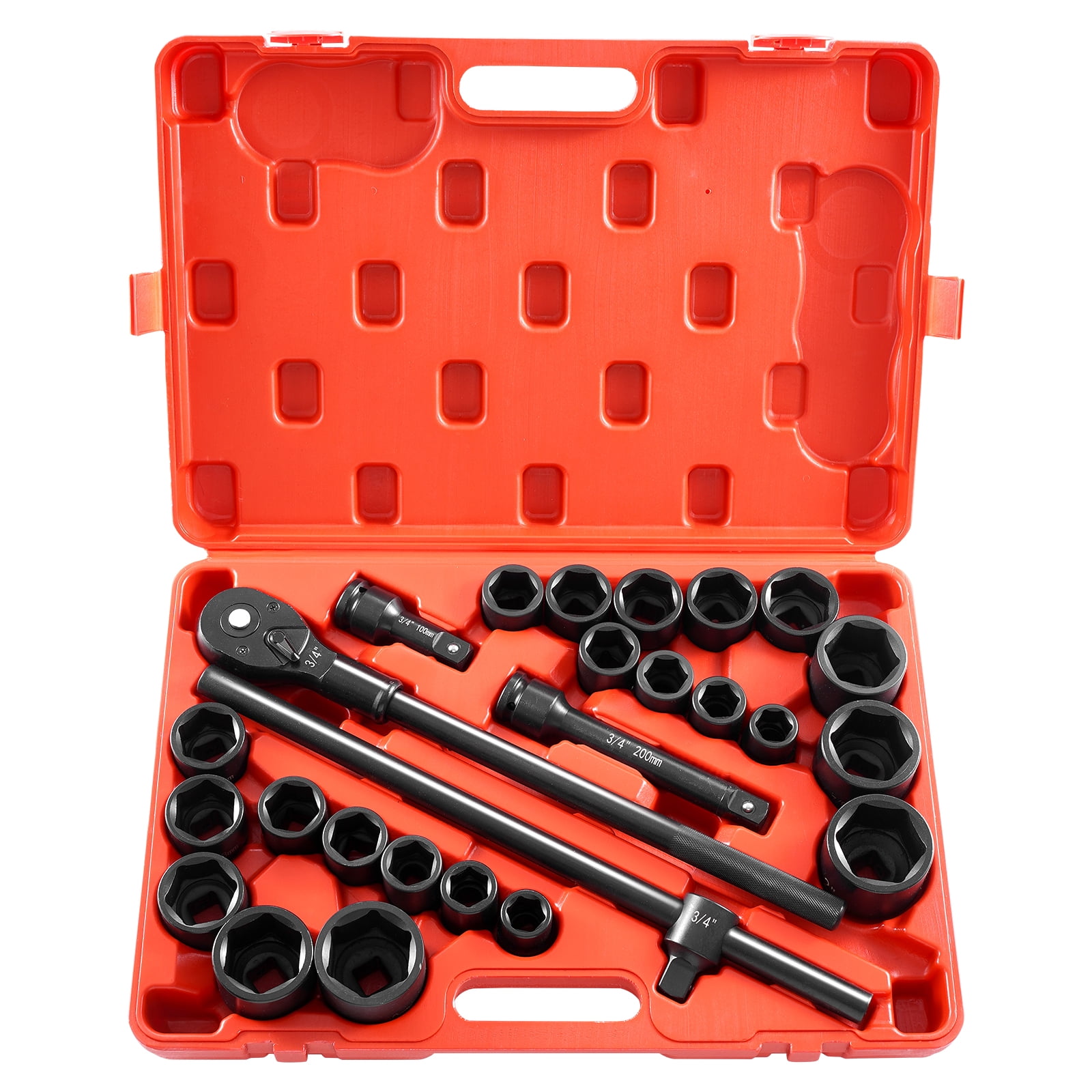 LiviNest 3/4-Inch Drive Impact Socket Set 27-Piece, SAE 7/8-2" & Metric ...