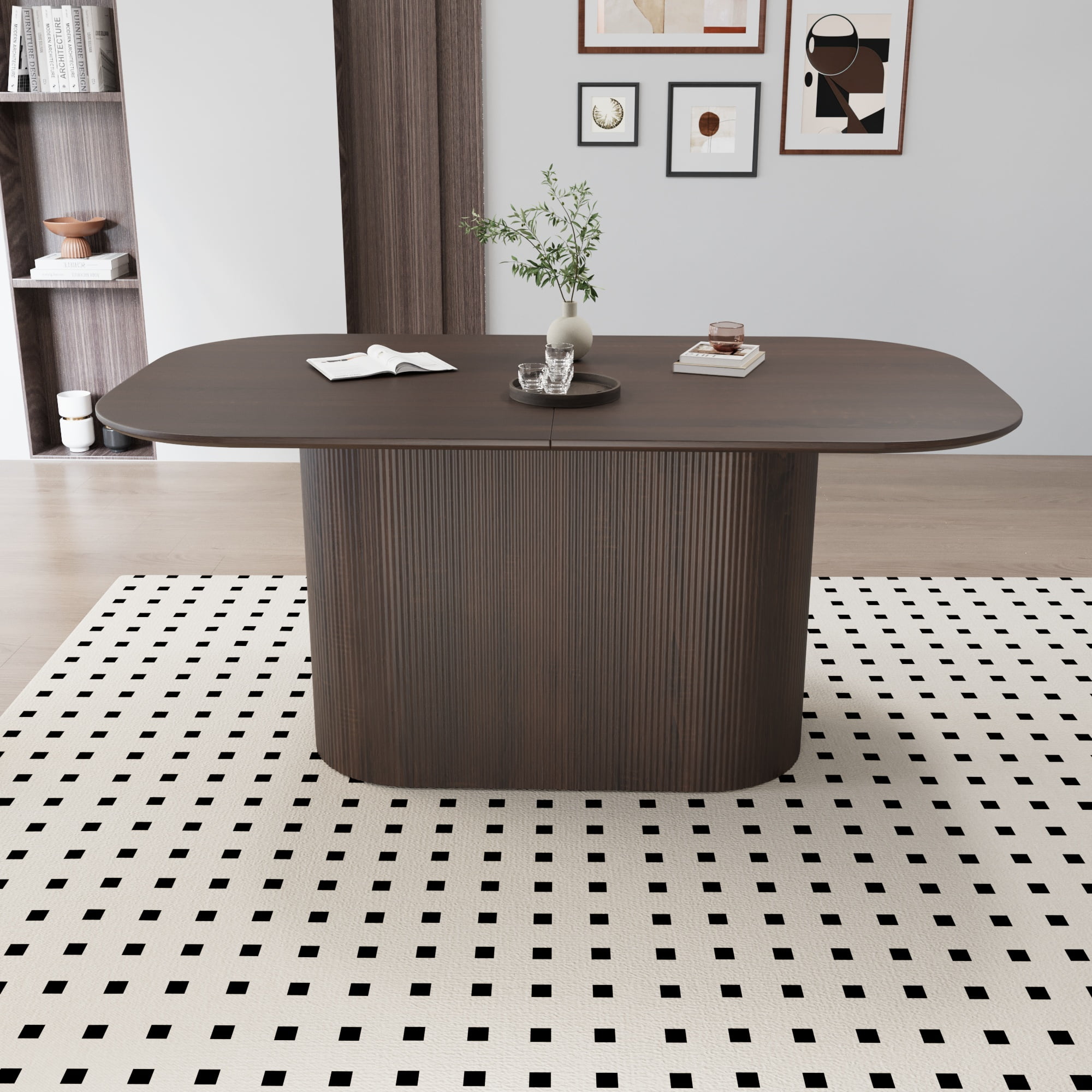 LiviNest 63 Inch MDF Dining Table: Modern Industrial Design with ...