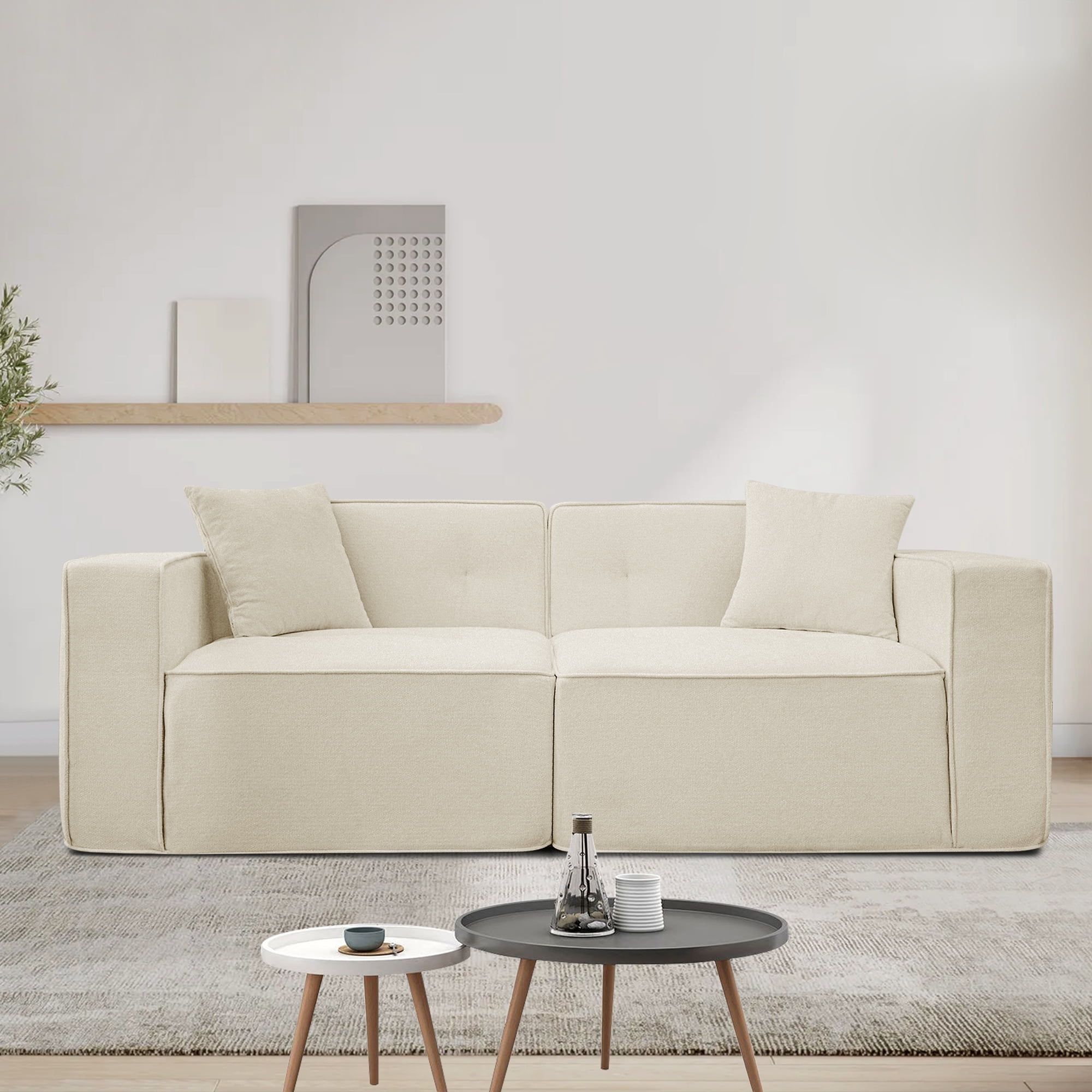 LiviNest Compact Foam Sofa for Apartments: 78" 3-Seat Couch with 72 ...