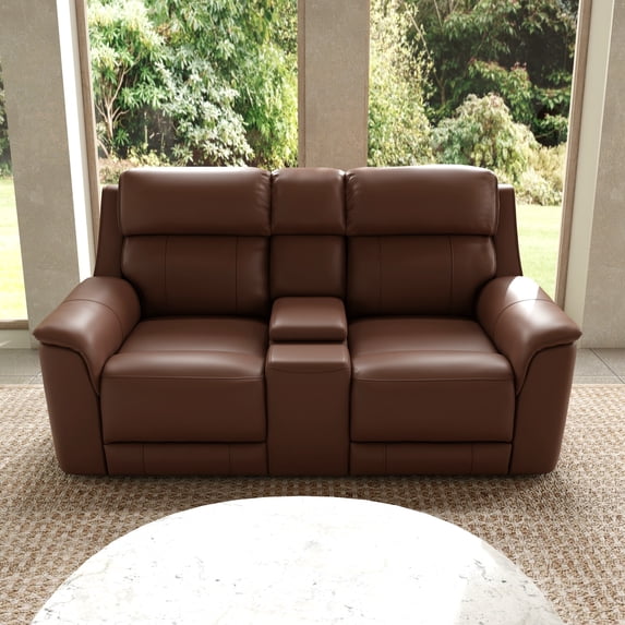LiviNest Dual Power Reclining Sofa: Premium Leather Love Seat with ...