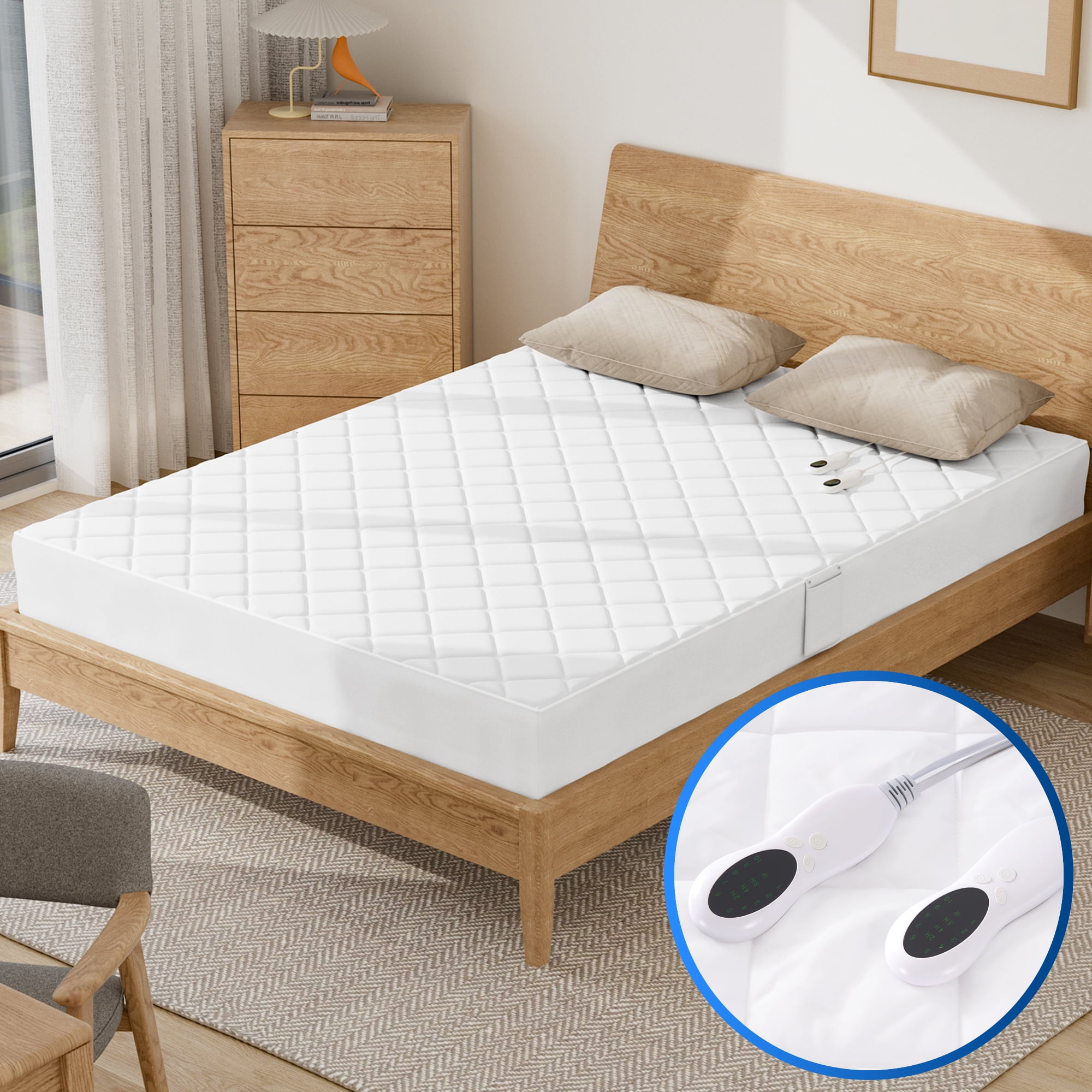 LiviNest Heated Mattress Pad Queen Size: 10 Heat Settings & Dual ...