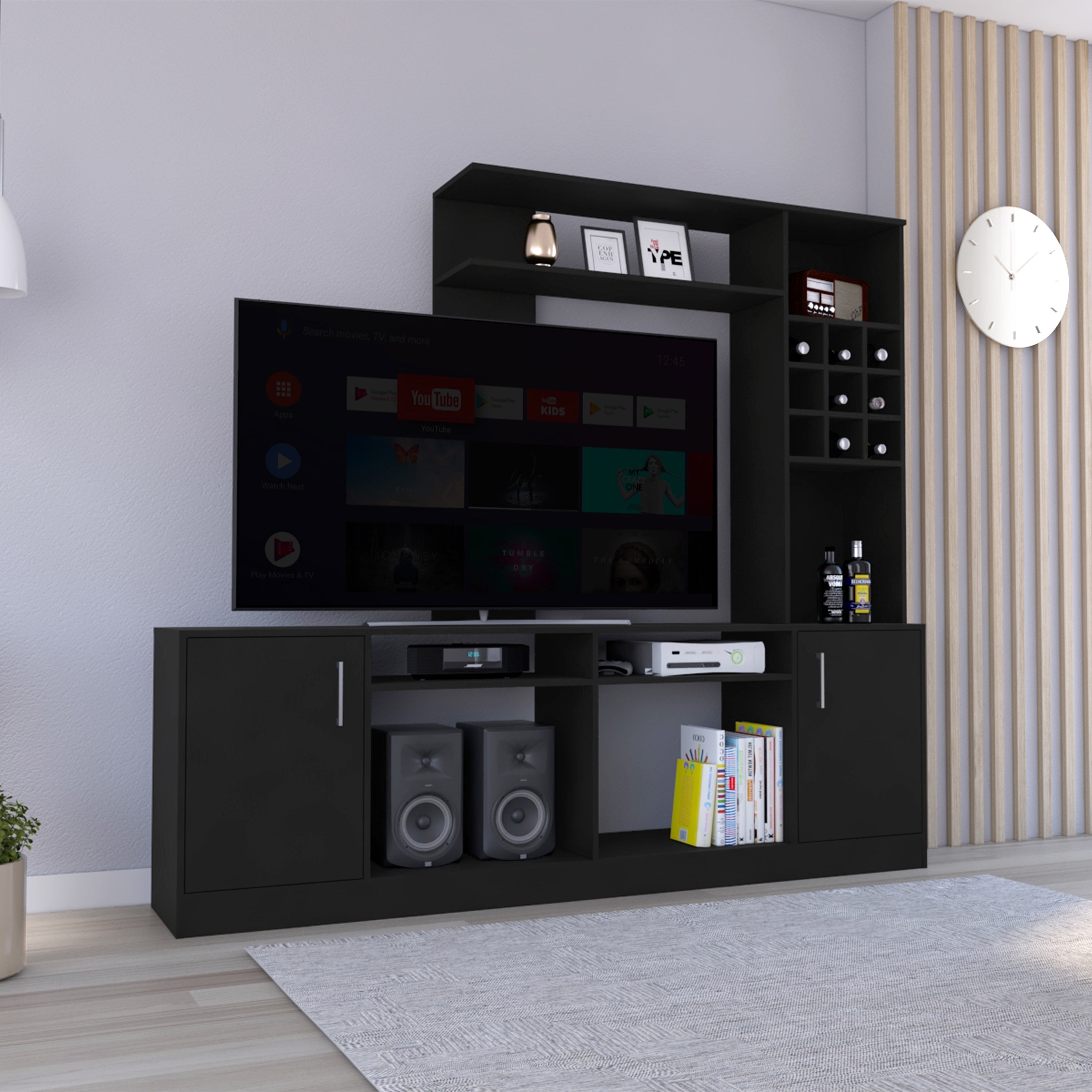 LiviNest Large TV Stand for 78 Inch: Entertainment Center with 6 ...