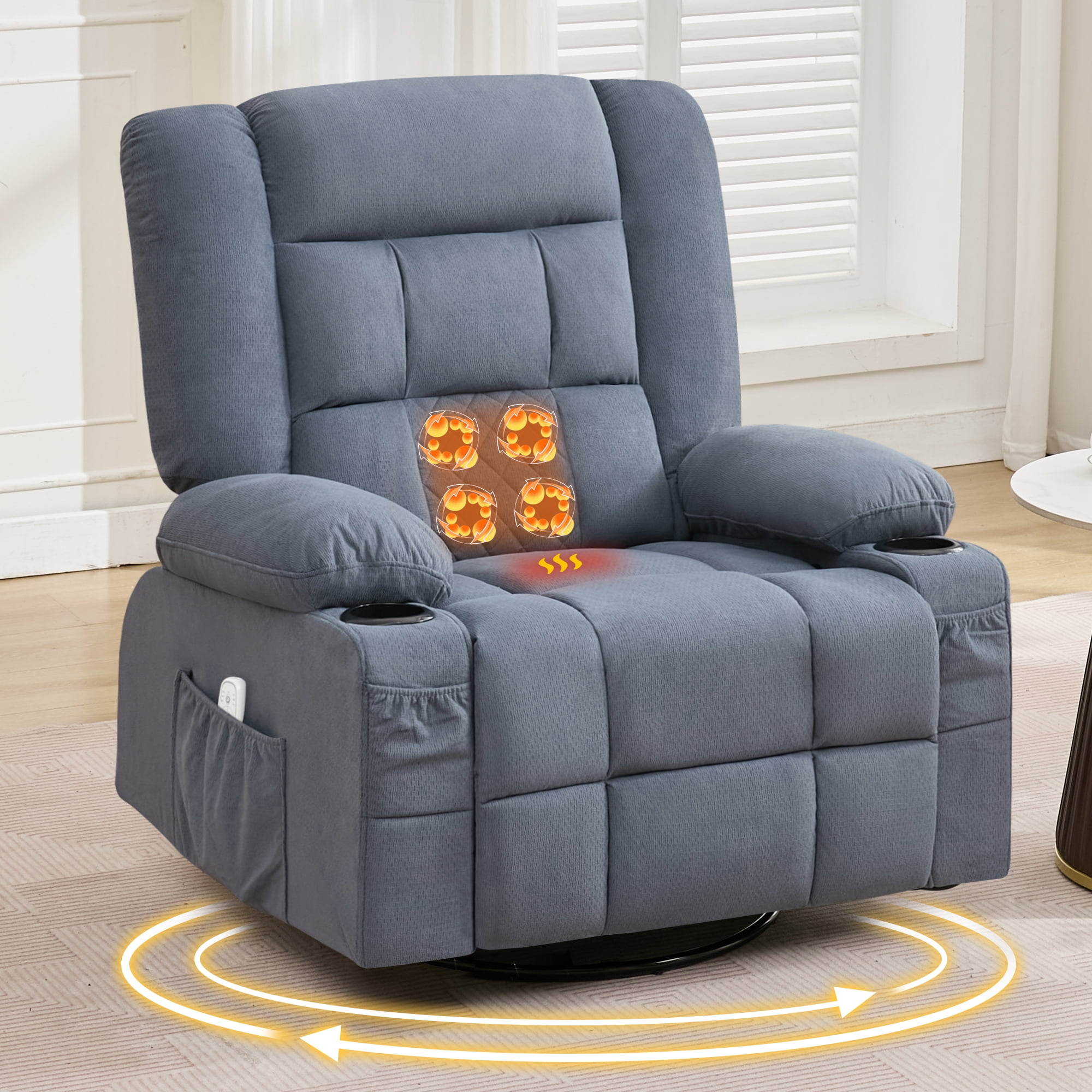LiviNest Massage Recliner Chair with Heating: 4-Point 3D Kneading ...