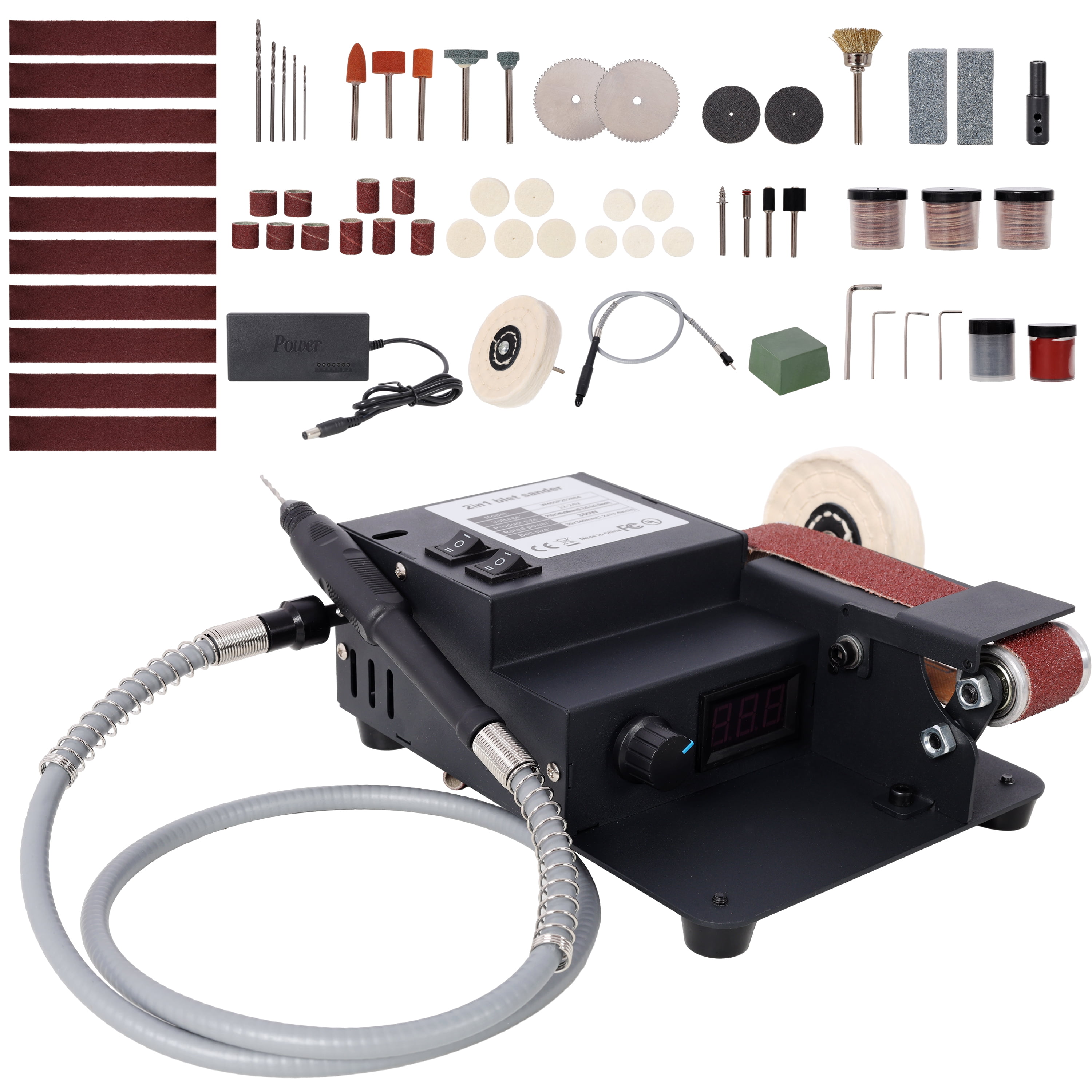 LiviNest Mini Belt Sander: 7-Speed Adjustable Dual Motor Desktop ...