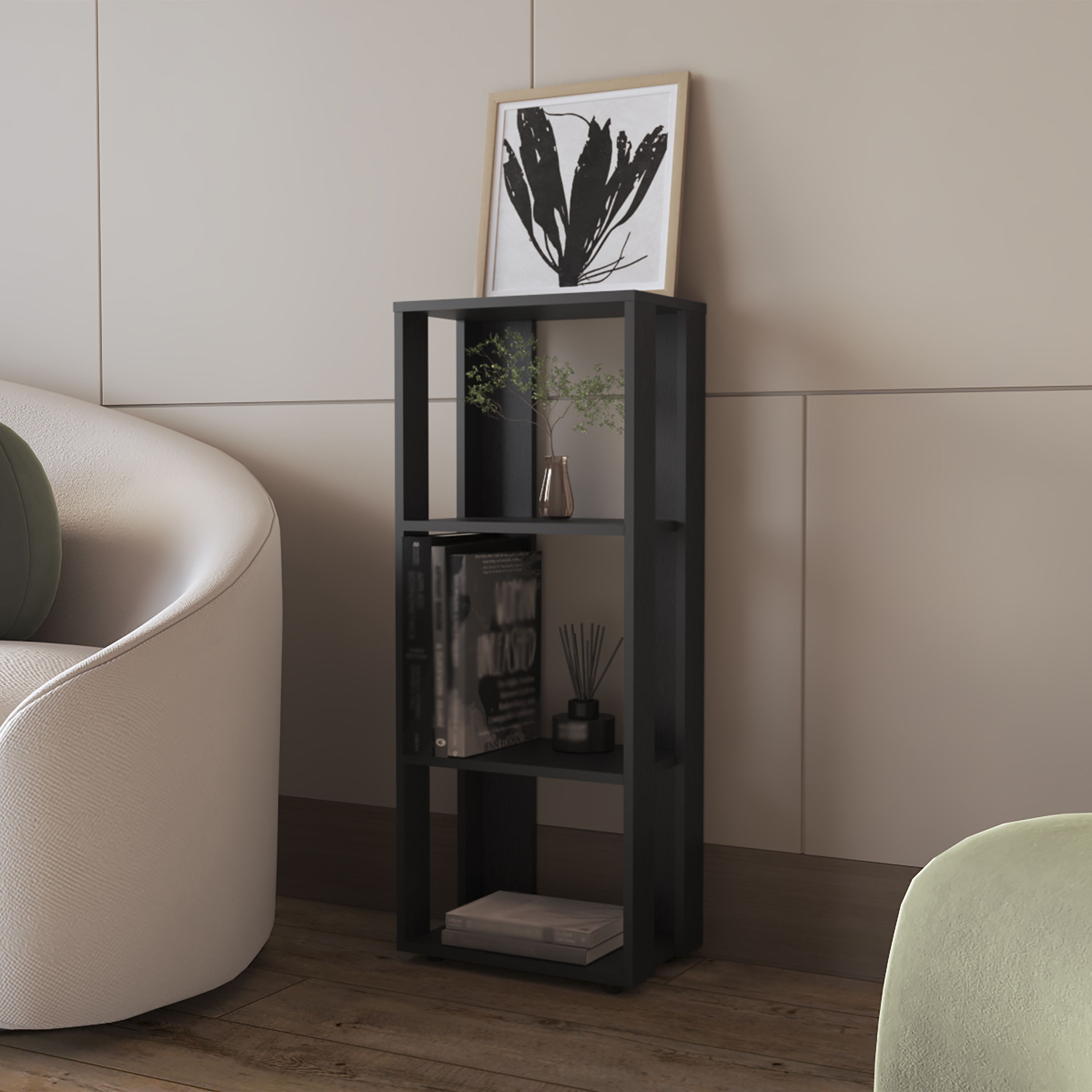 LiviNest Modern Bookcase Storage Shelf: Space Saving Vertical Design ...