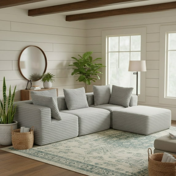 LiviNest Modular Sectional Sofa: Compressed & No Assembly Sofa for ...