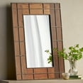LiviNest Rectangular Wood Metal Frame Mirror: Rustic Industrial Full ...