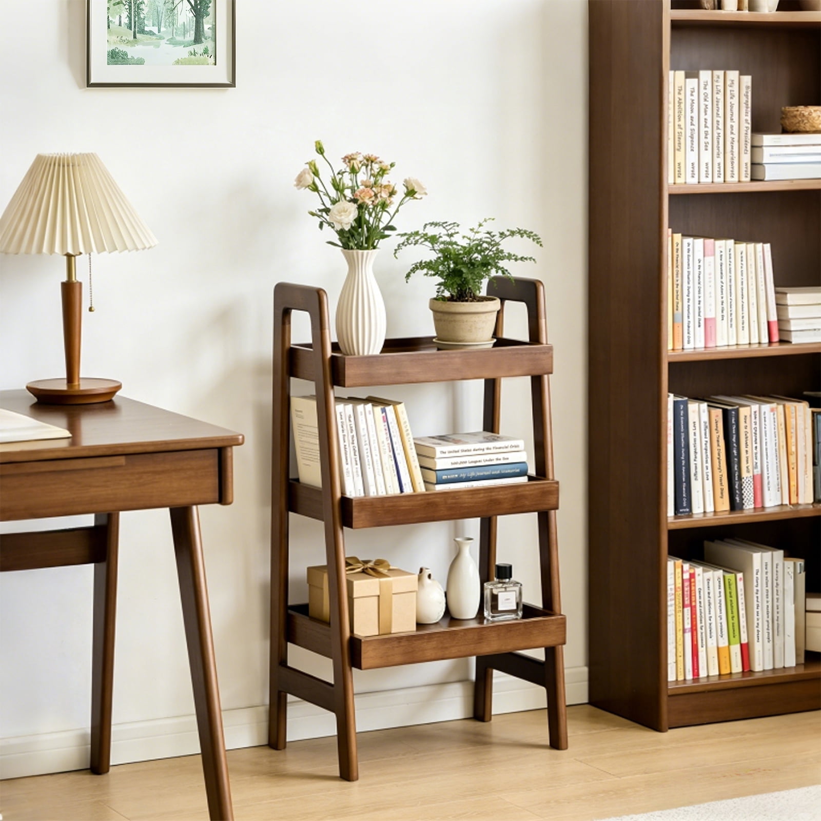 LiviNest Solid Wood Ladder Shelf: 100% Solid Wood for Lifetime ...