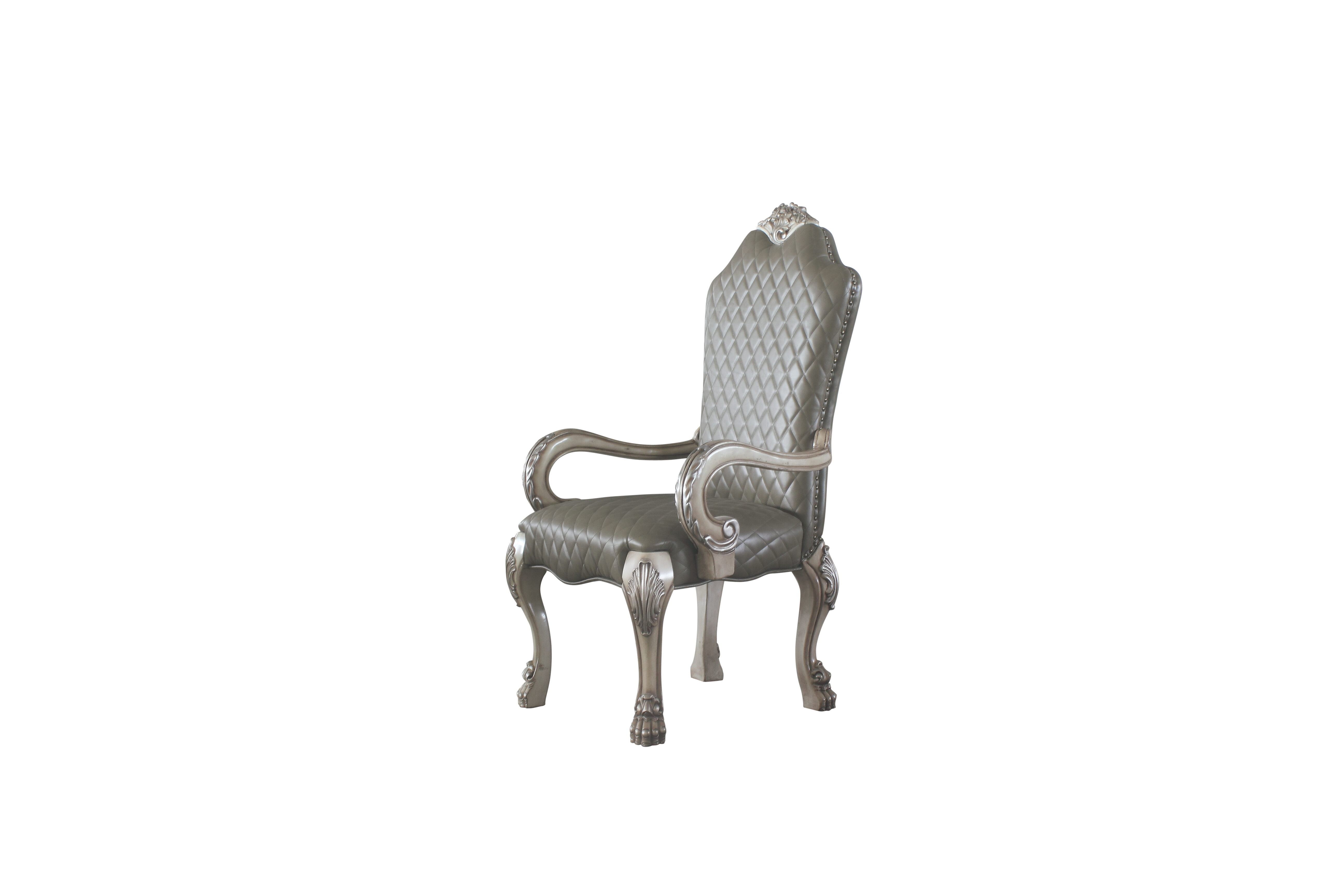 LiviNest Upholstered Armchair Set of 2: Vintage Bone White Finish ...