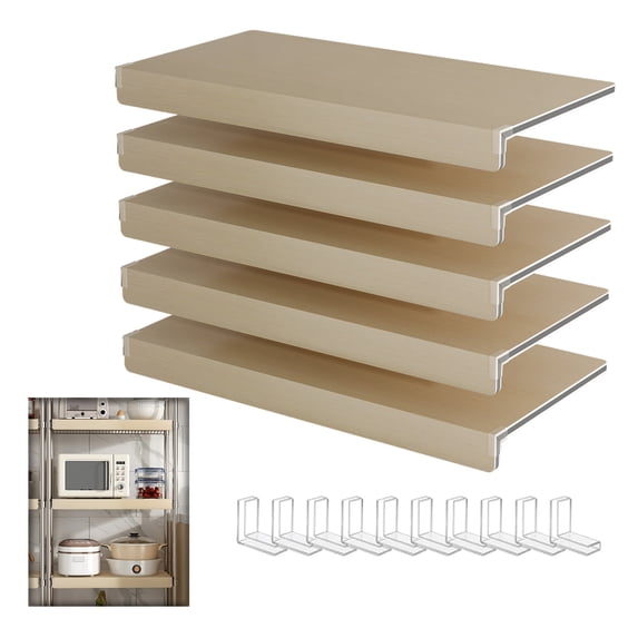 LiviNest Wire Shelf Covers for Kitchen Pantry: 5-Piece PVC Rack Covers ...