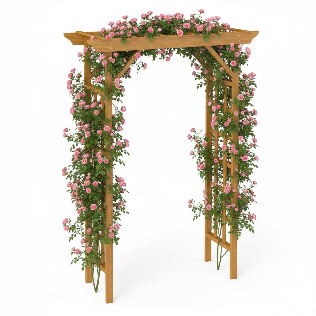 LiviNest Wooden Garden Arch for Climbing Plants & Outdoor Decor: Sturdy ...