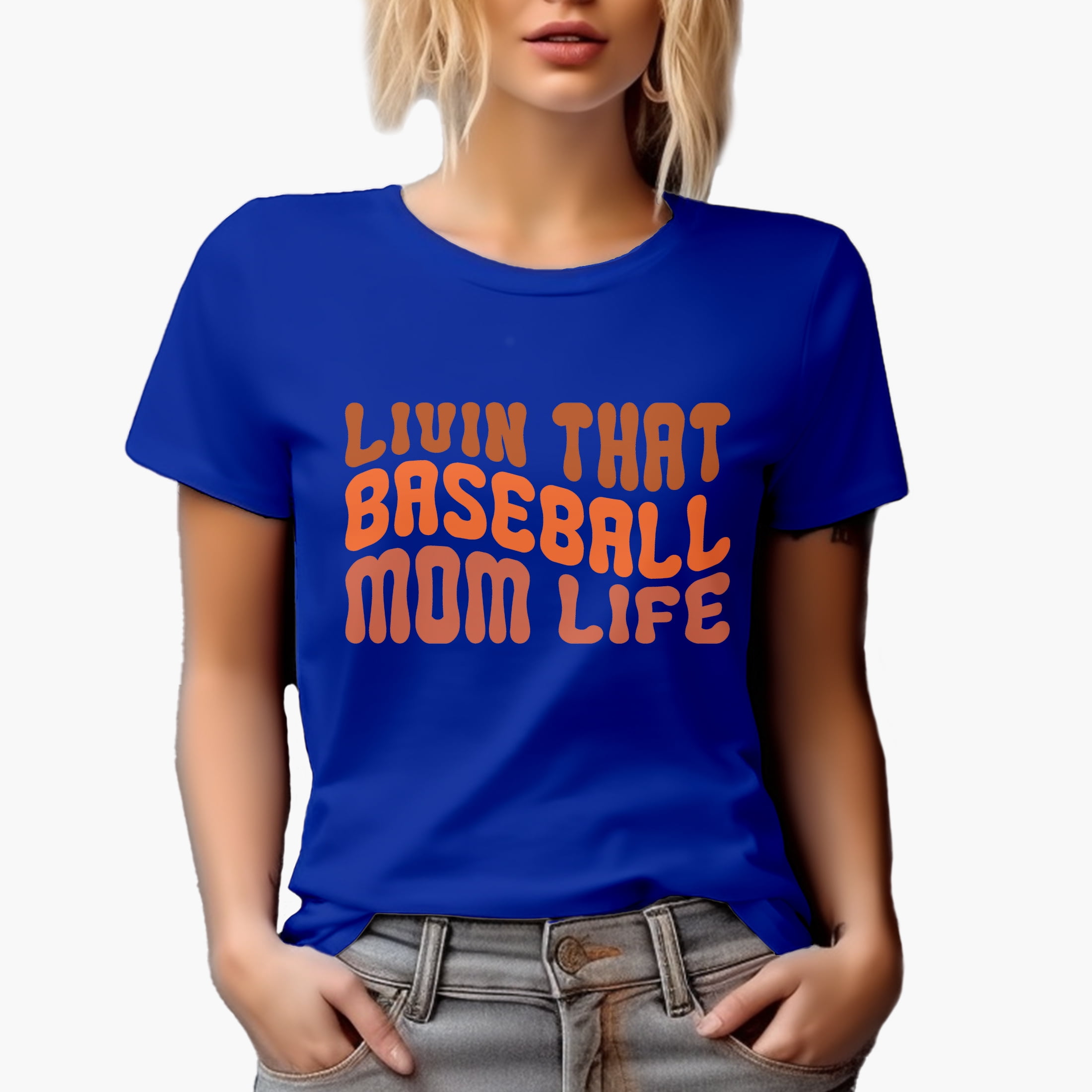 Livin That Baseball Mom Life, Mom of a Player & Sports Themed, Groovy ...
