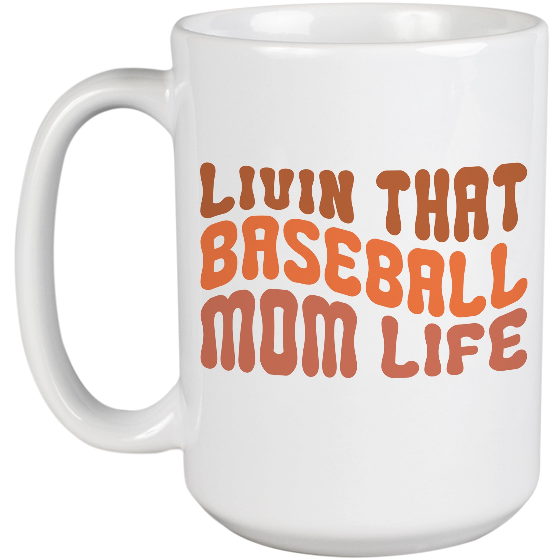 Livin That Baseball Mom Life Quote, Groovy Retro Wavy Text Merch Gift ...