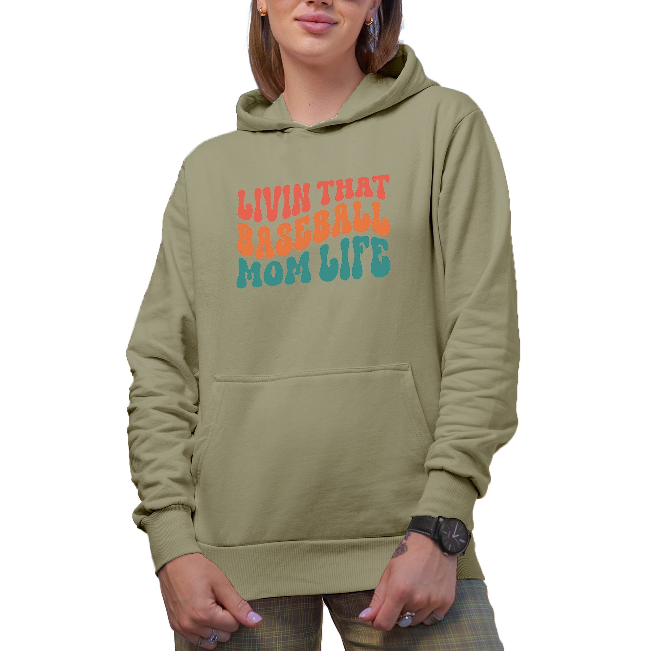 Livin That Baseball Mom Life Saying, Groovy Retro Wavy Text Merch Gift ...