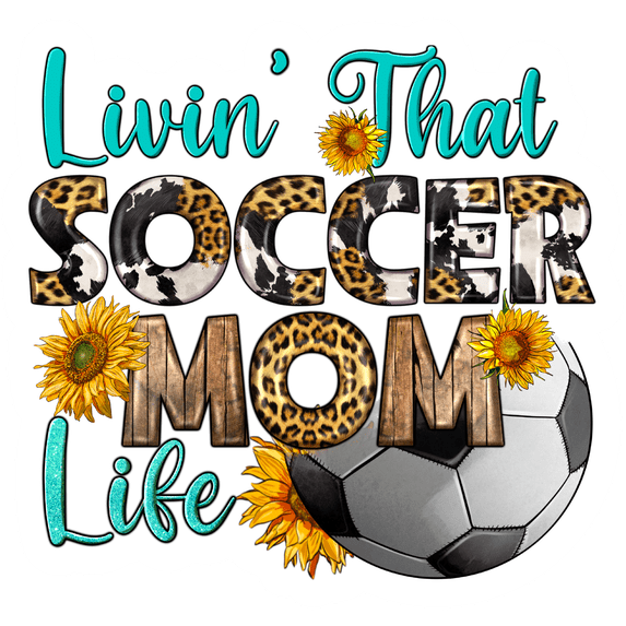 Livin' That Soccer Mom Life Great Gift Idea Decal Sticker 2 Pack 5 Inch ...