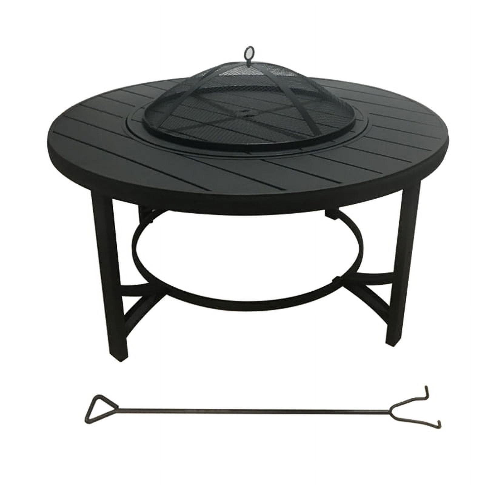 Living Accents 36" Round Steel Wood Burning Fire Table - Walmart.com
