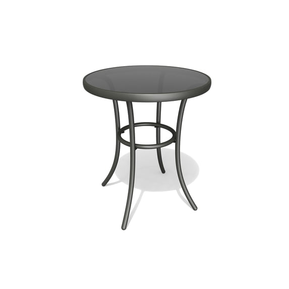 Living Accents Round Glass/Steel Outdoor Bistro Table in Black ...