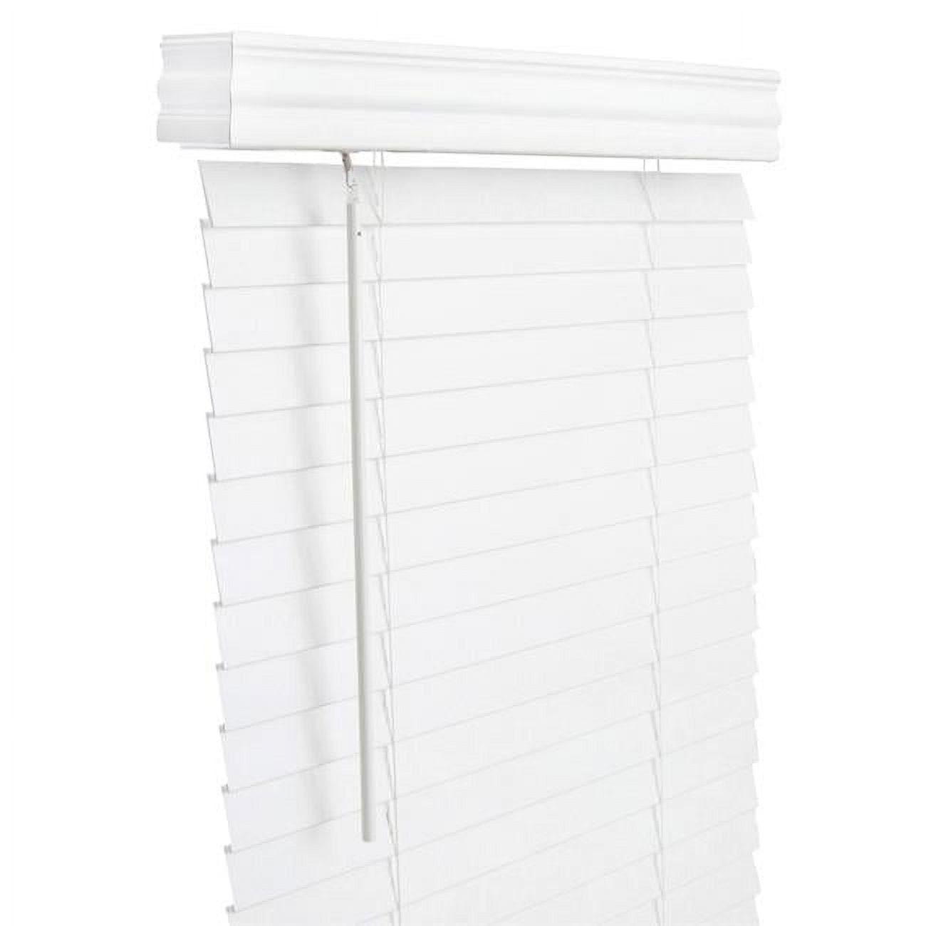 Living Accents FAX3560WH Horizontal Mini-Blinds, Faux Wood, White, 6.75 ...
