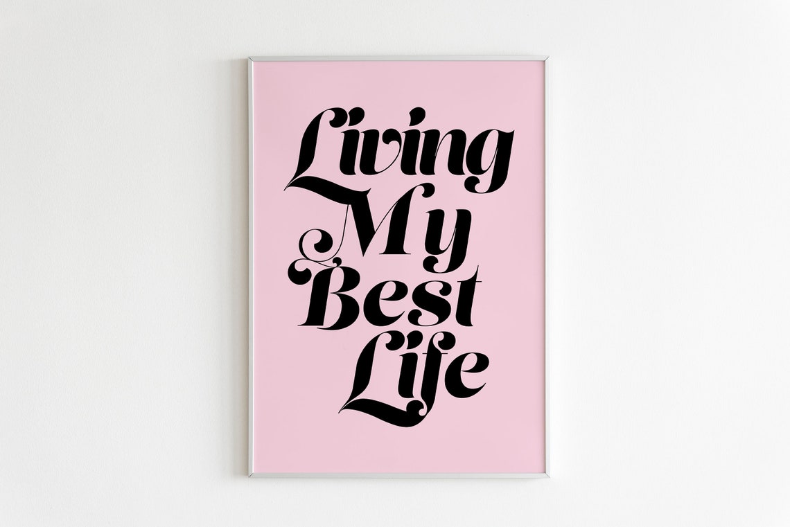 Living My Best Life Wall Art,Print,Livin My Best Life Wall Art,Hippie ...