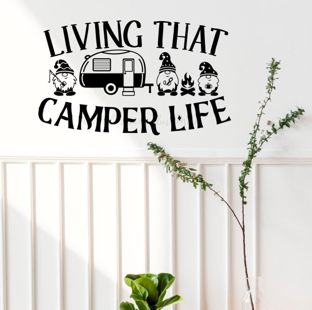 Living That Camper Life Gnomes Vinyl Camper Decals - Removable Wall ...