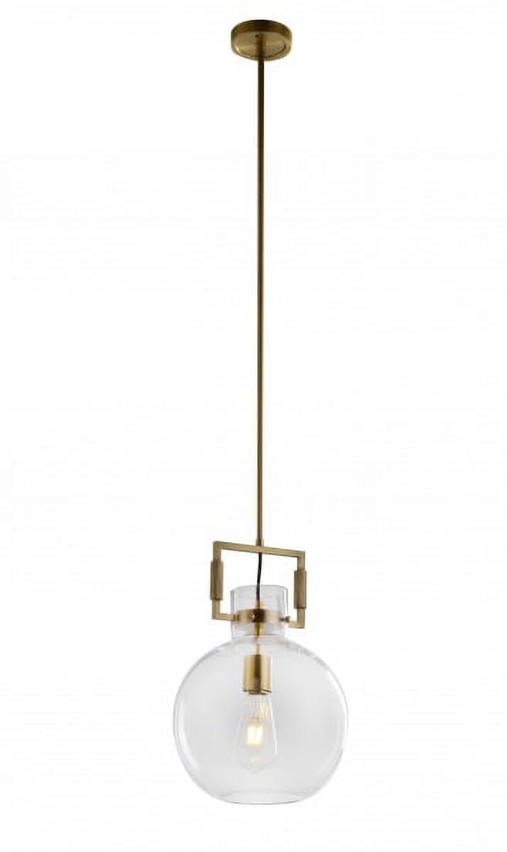 Living Design 1 Light Brass Metal Single Pendant Lighting with Glass ...