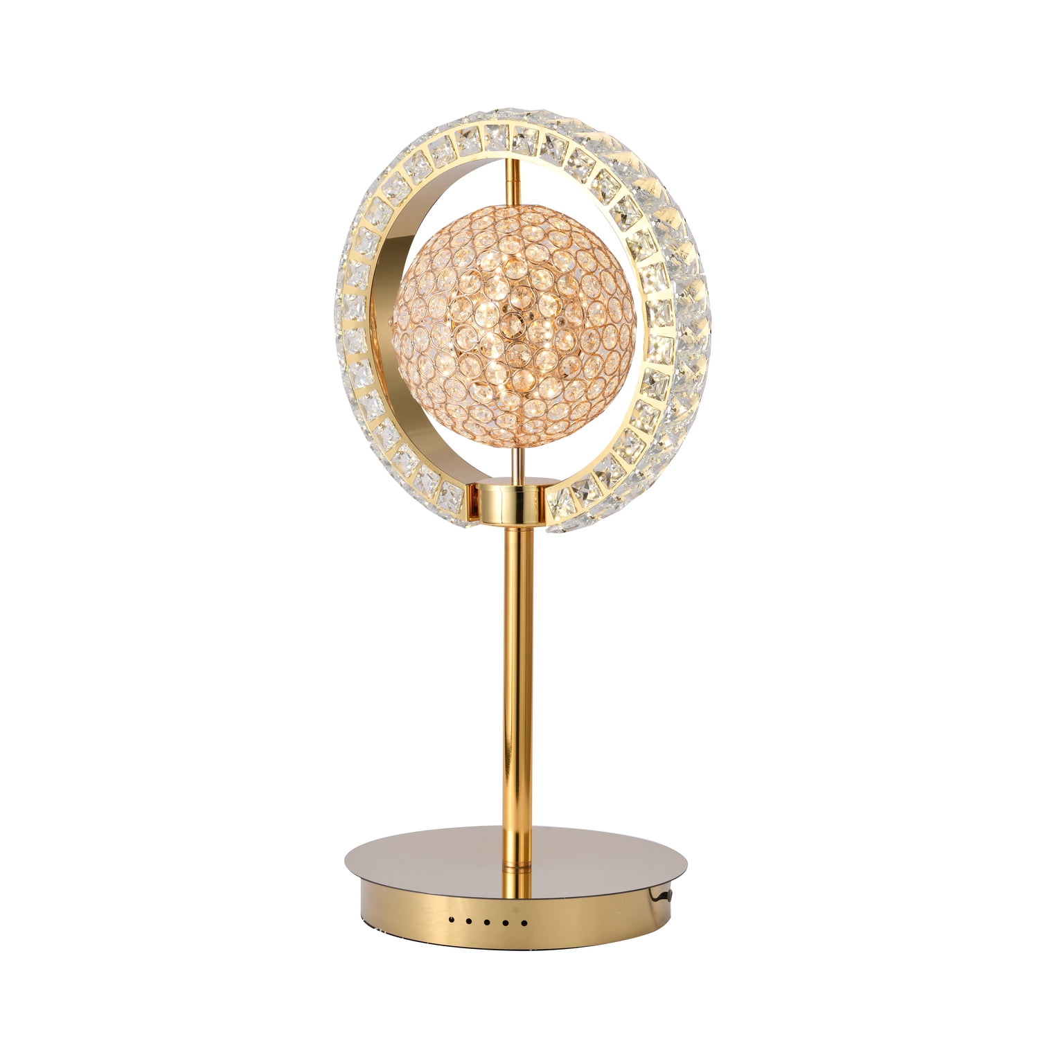 Living Design Gold Metal LED Table Lamp With Clear Crystals - Walmart.com