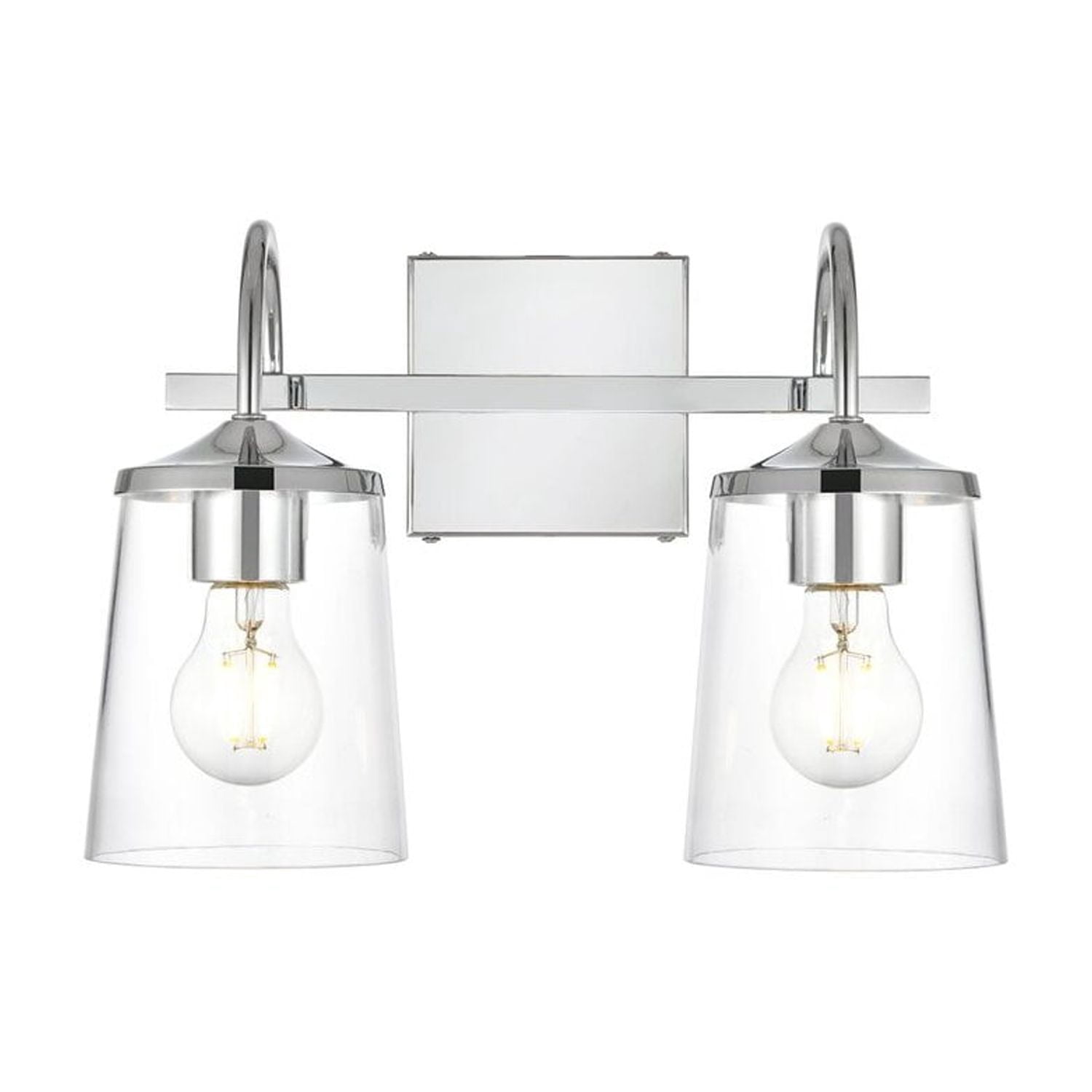 Living District Avani 2-Light Iron & Glass Bath Sconce in Chrome and ...