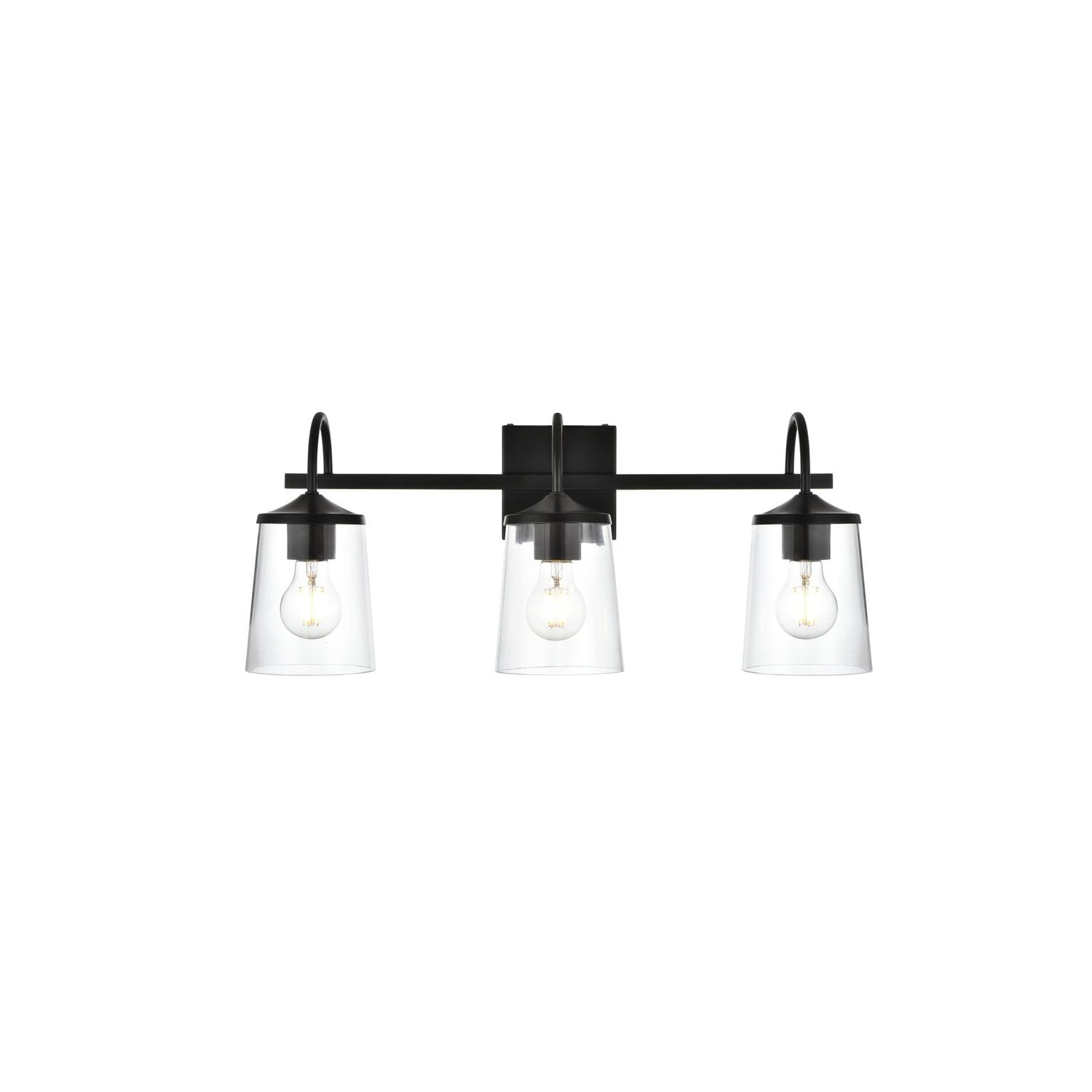 Living District Avani 3-Light Iron & Glass Bath Sconce in Black and ...
