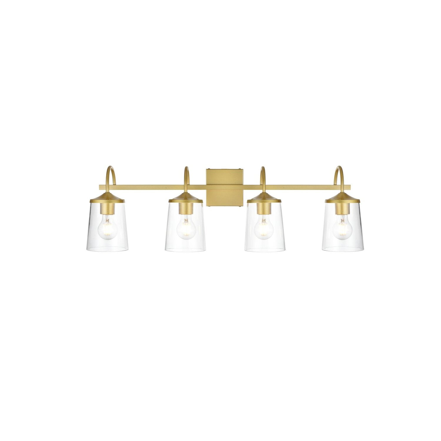 Living District Avani 4-Light Iron & Glass Bath Sconce in Brass and ...