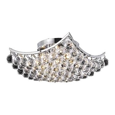 Transitional Clara Collection Flush Mount D10In H8In Lt:4 Chrome Finish ...