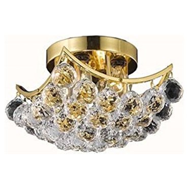 Transitional Clara Collection Flush Mount D10In H8In Lt:4 Chrome Finish ...