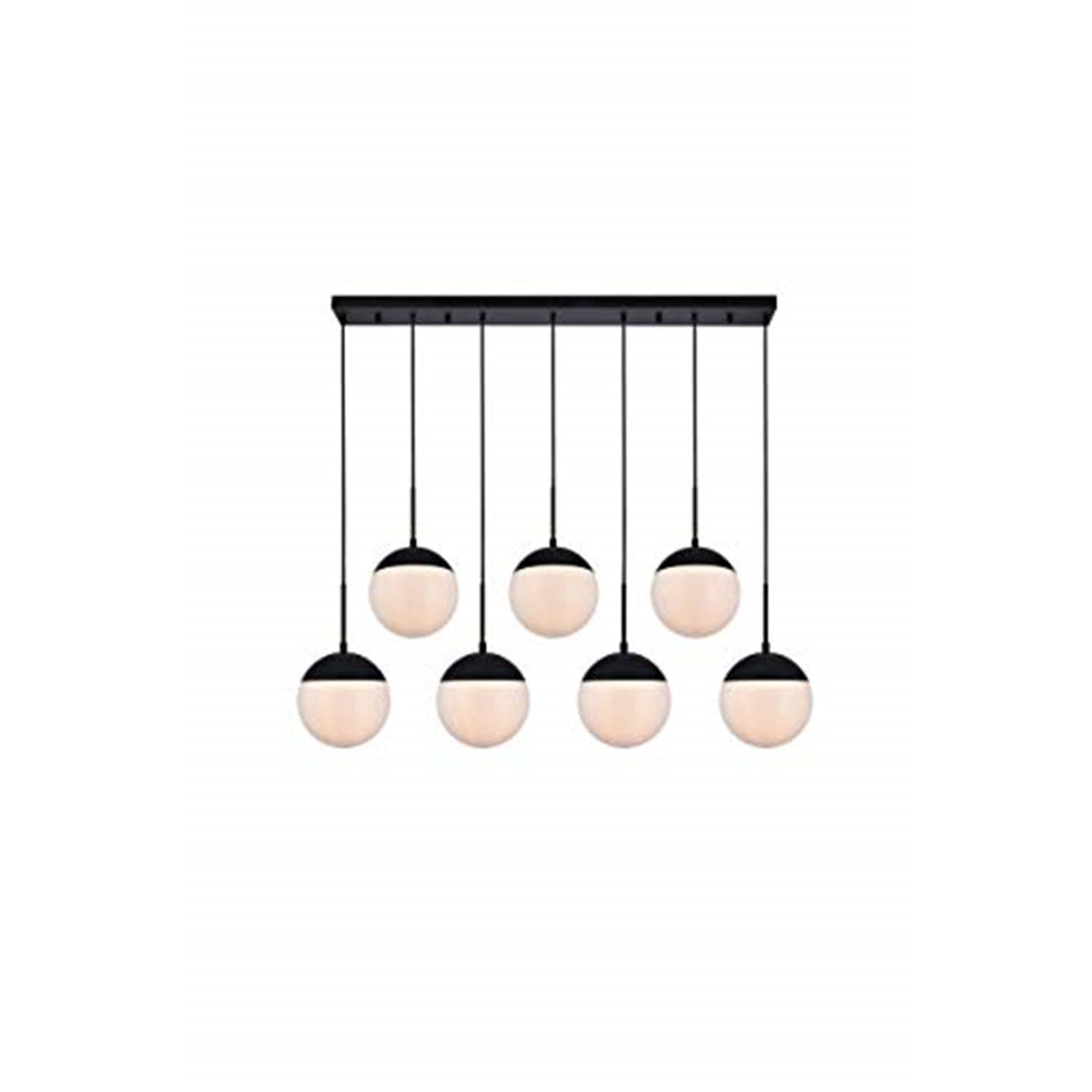 Living District LD6086BK Eclipse 7 Lights Pendant Ceiling Light with ...