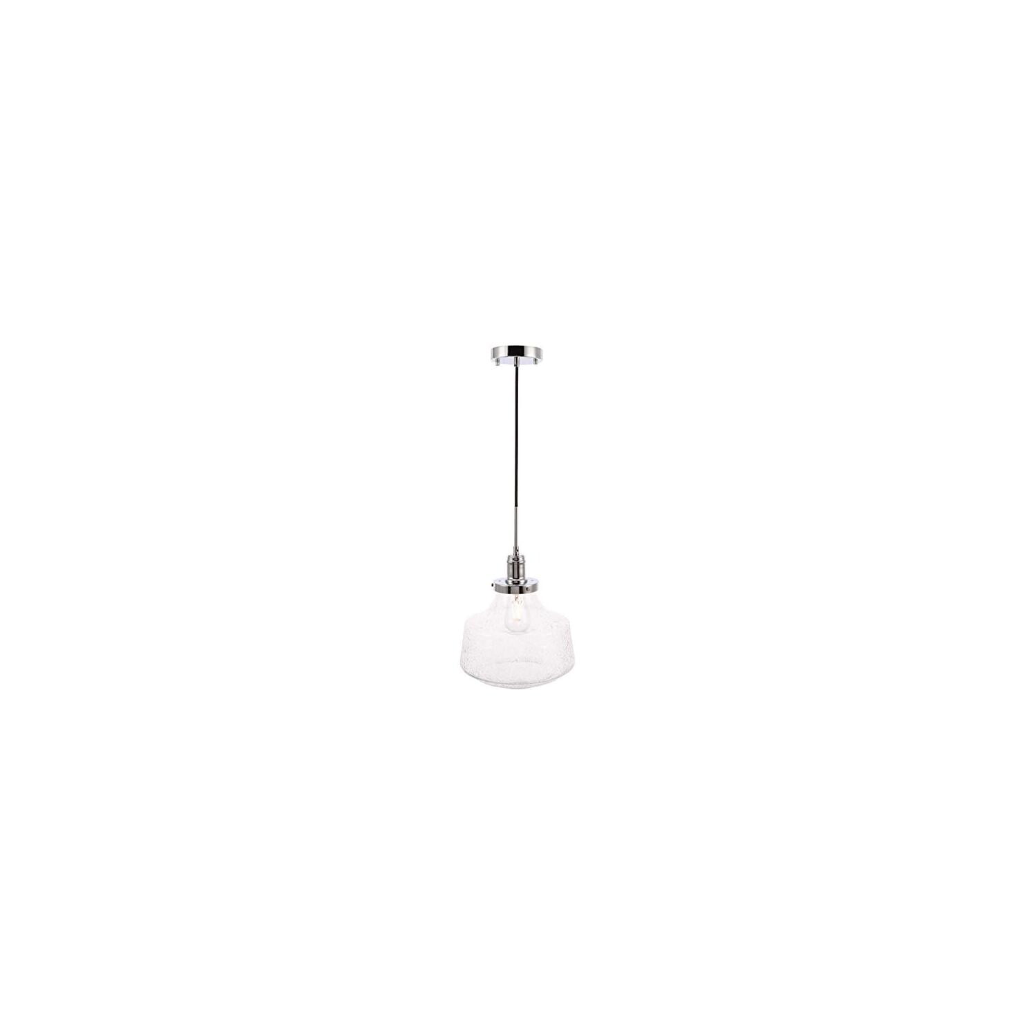 Living District Lyle 1 light Chrome and Clear seeded glass pendant ...