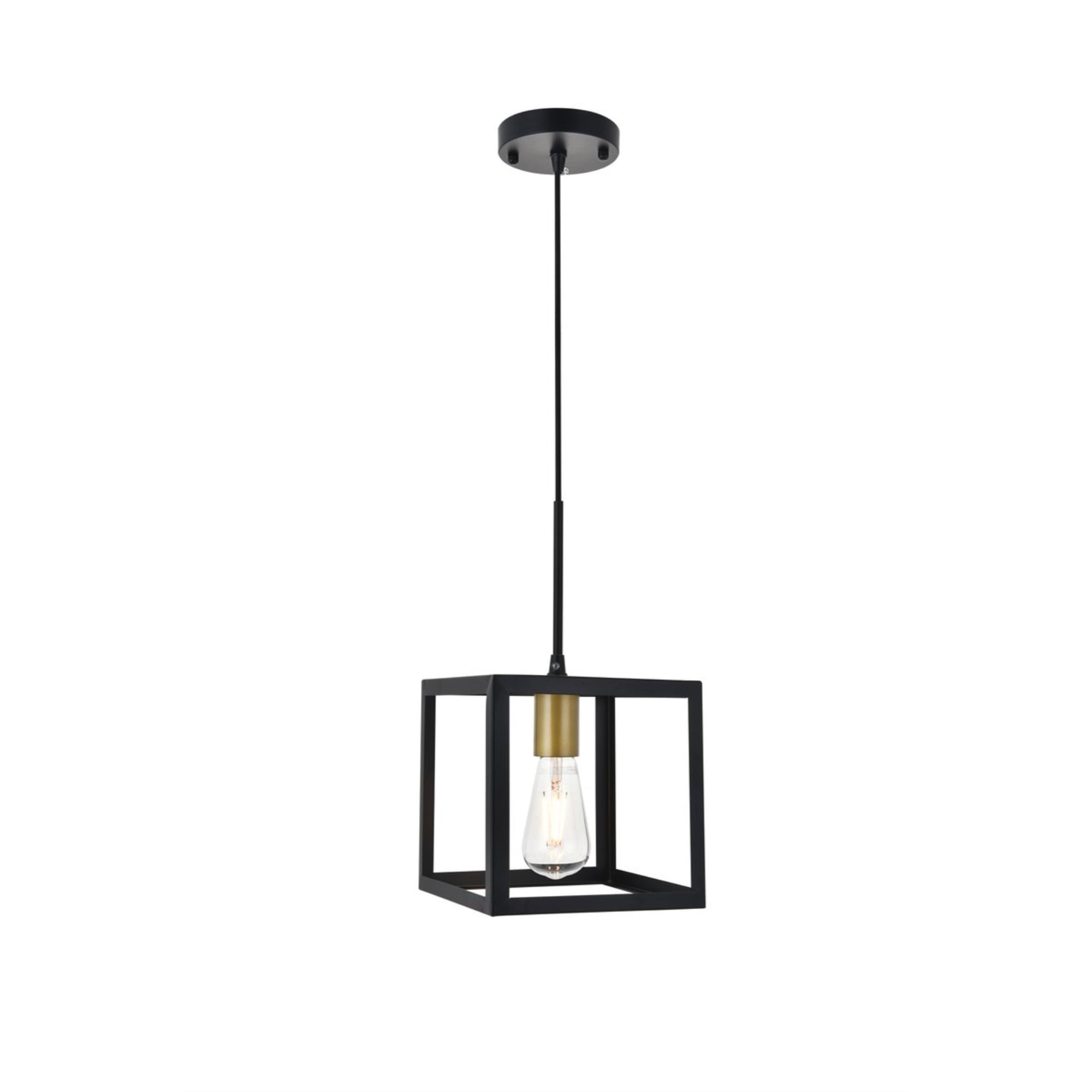 Living District Resolute 1-Light Mid-Century Metal Pendant in Brass and ...